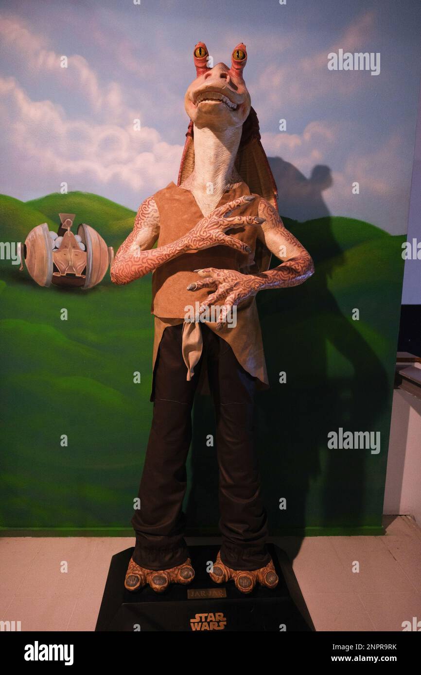 Madrid, Spain. 24th Feb, 2023. A figure of the character Jar Jar Binks ...