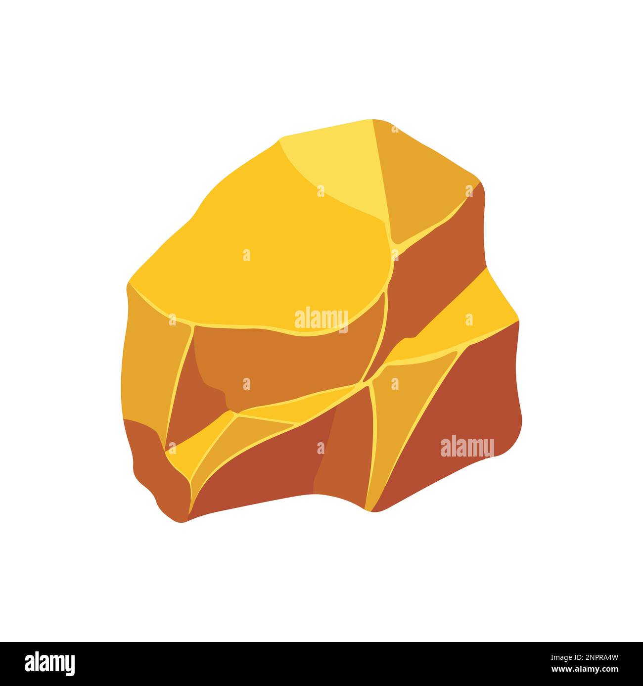 Gold rock boulder. Natural shape golden stone. vector illustration ...