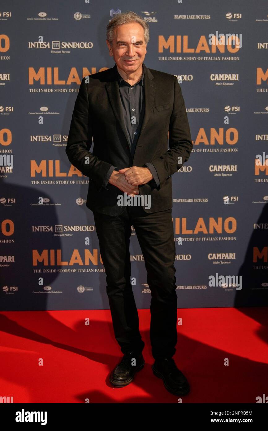Carlo Capasa poses for photographers upon arrival for the premiere of ...