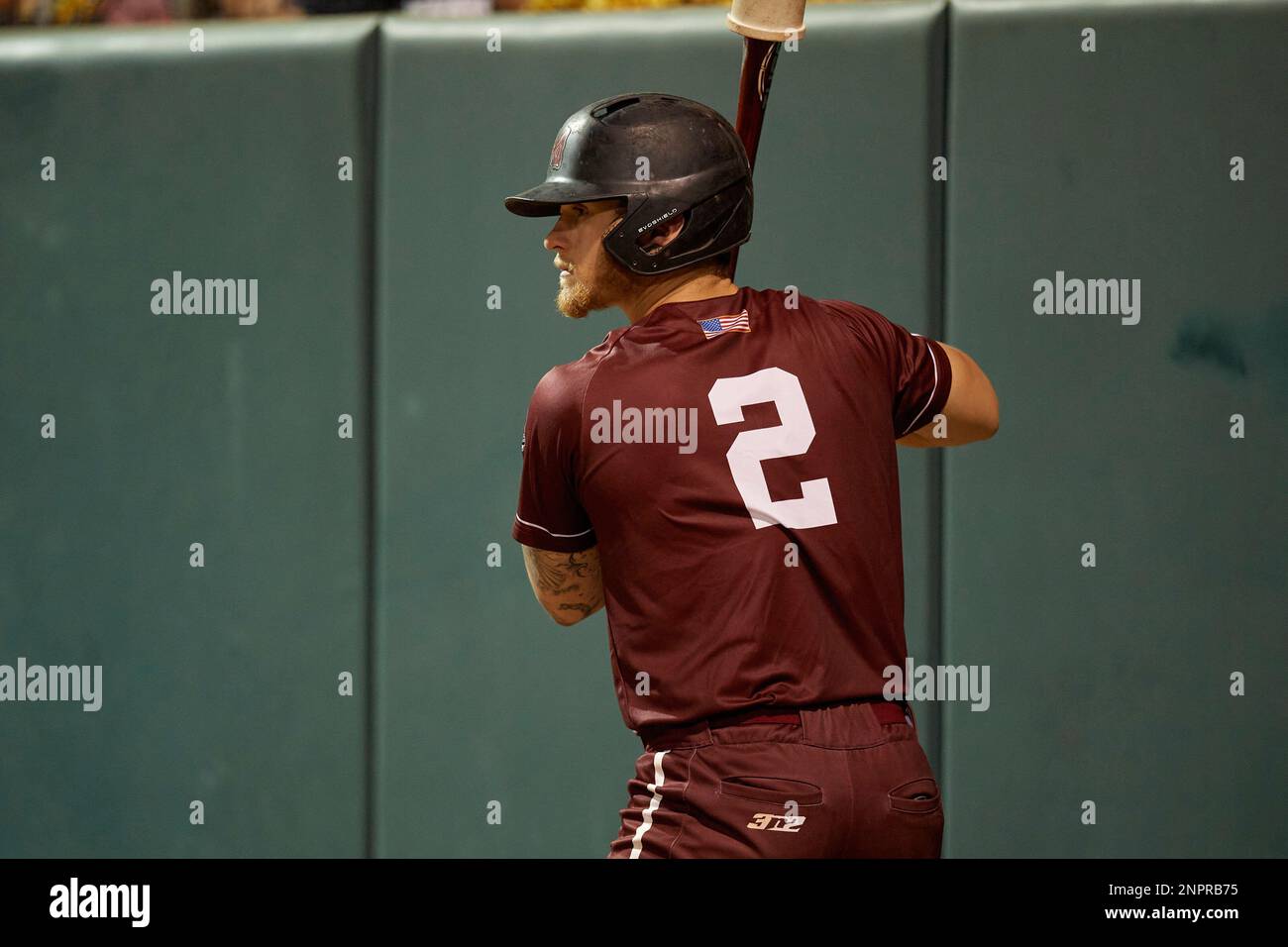 Macon Bacon Jordan Rathbone (2) warms up on deck during a Coastal Plain ...