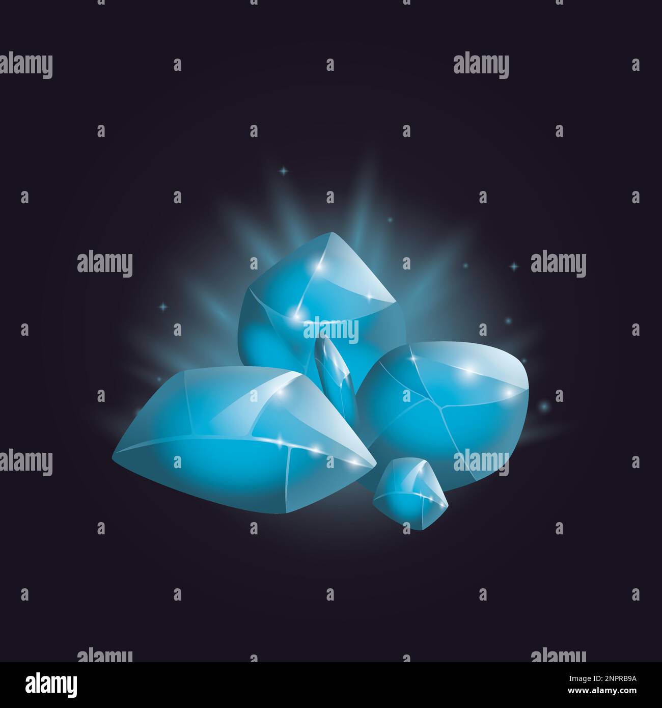 Crystals and natural minerals. Cartoon Magic Gemstones. Game assets ...