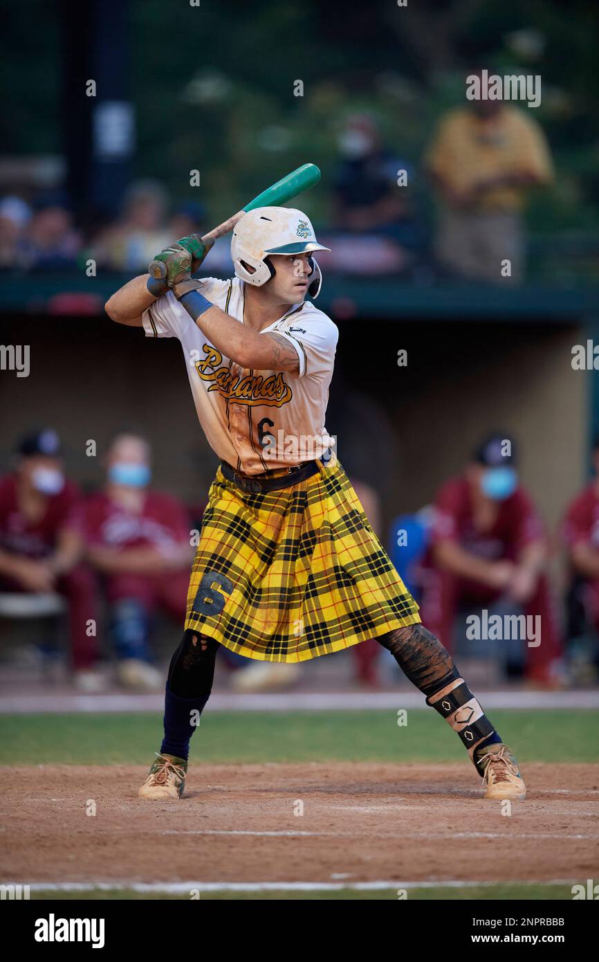 Savannah Bananas Gabe Howell (6) bats during a Coastal Plain League ...