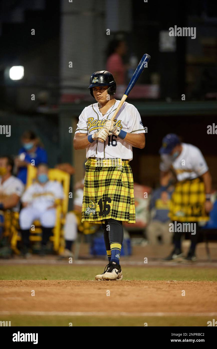 Savannah Bananas Jose Gonzalez (16) bats during a Coastal Plain League ...