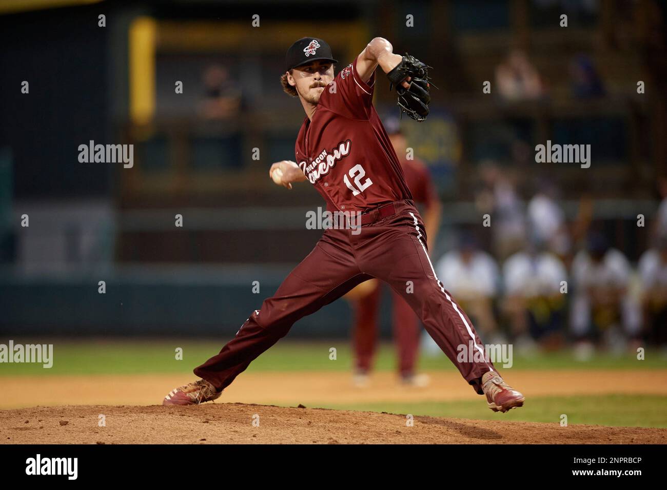 Macon Bacon pitcher Braxton Kelly (12) during a Coastal Plain League ...