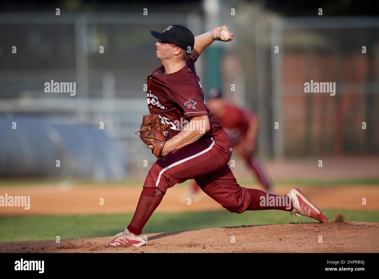 Macon Bacon pitcher Matt Litwicki (35) during a Coastal Plain League ...