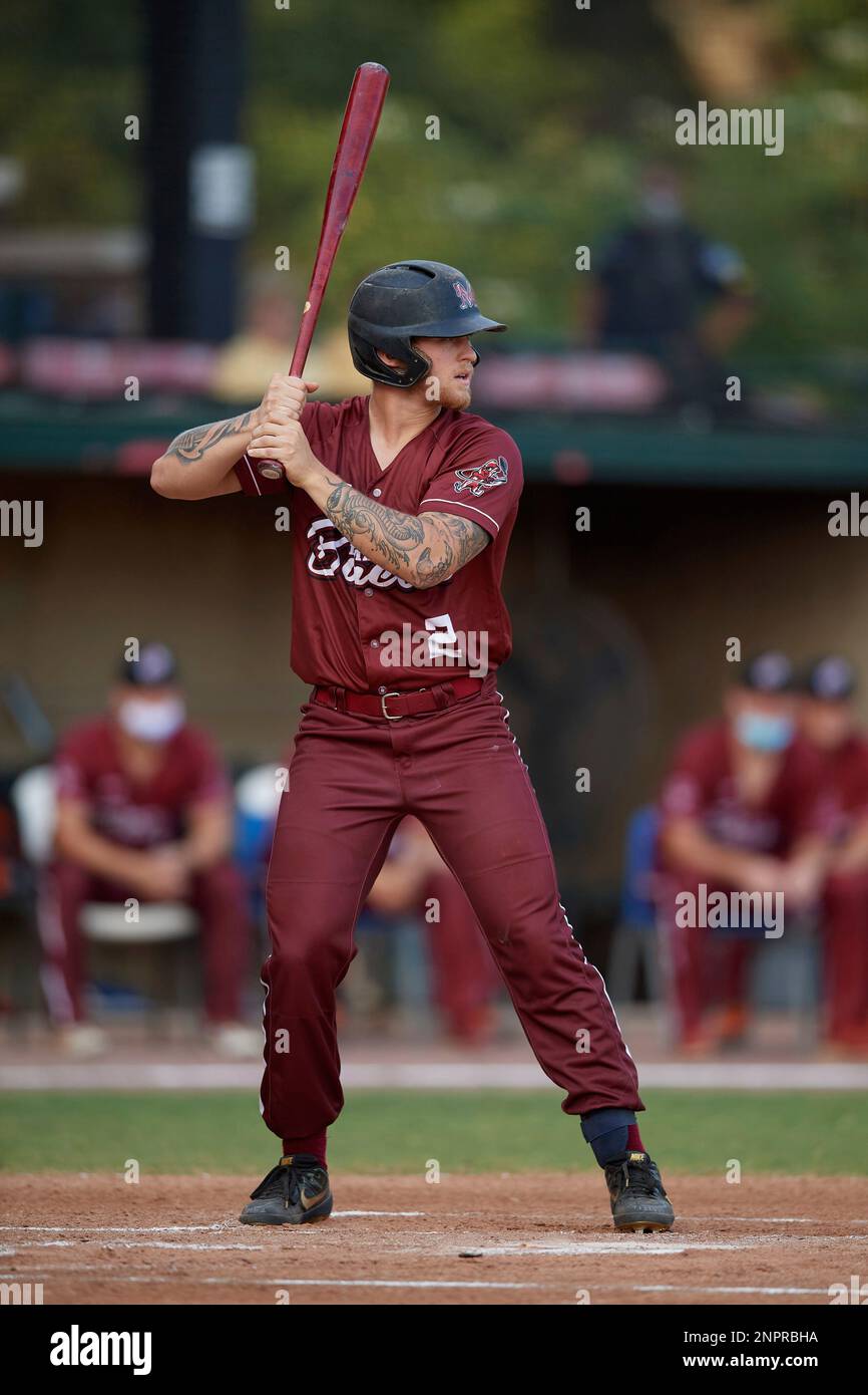Macon Bacon Jordan Rathbone (2) bats during a Coastal Plain League game ...