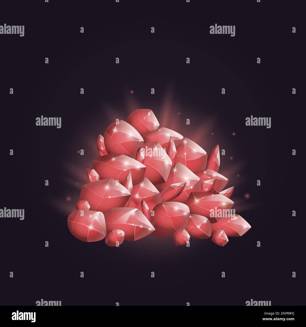 Crystals and natural minerals. Cartoon Magic Gemstones. Game assets ...