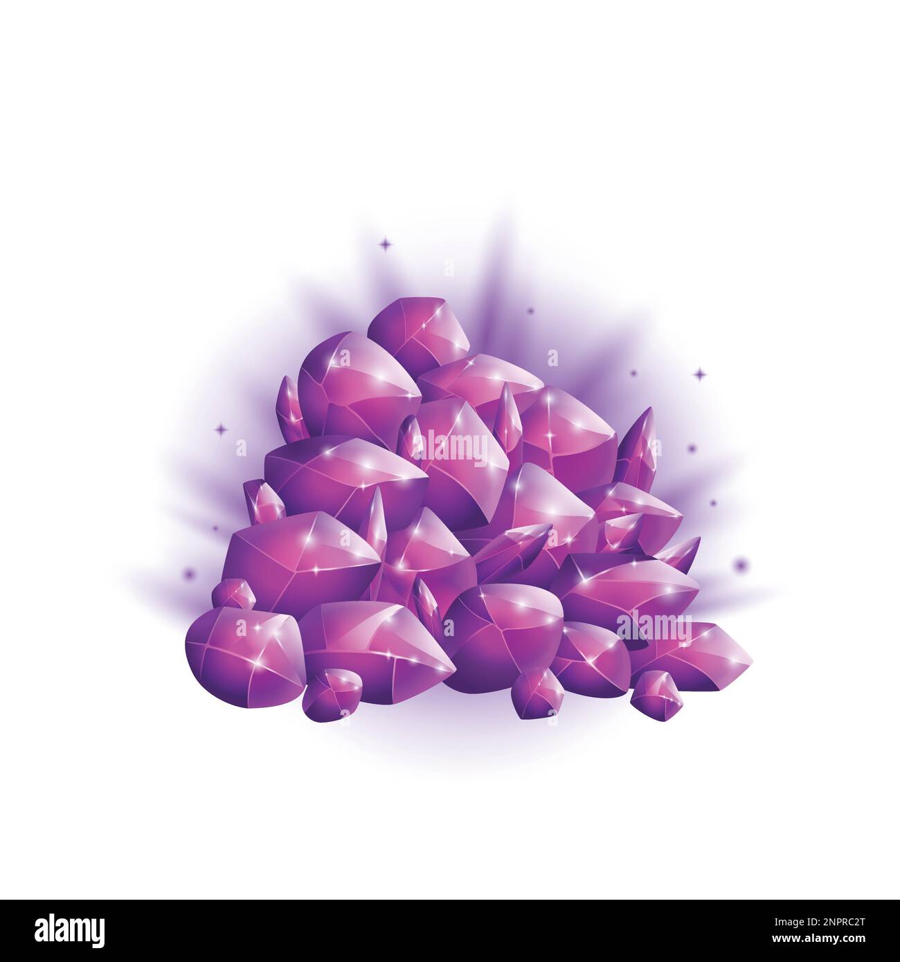 Crystals and natural minerals. Cartoon Magic Gemstones. Game assets ...