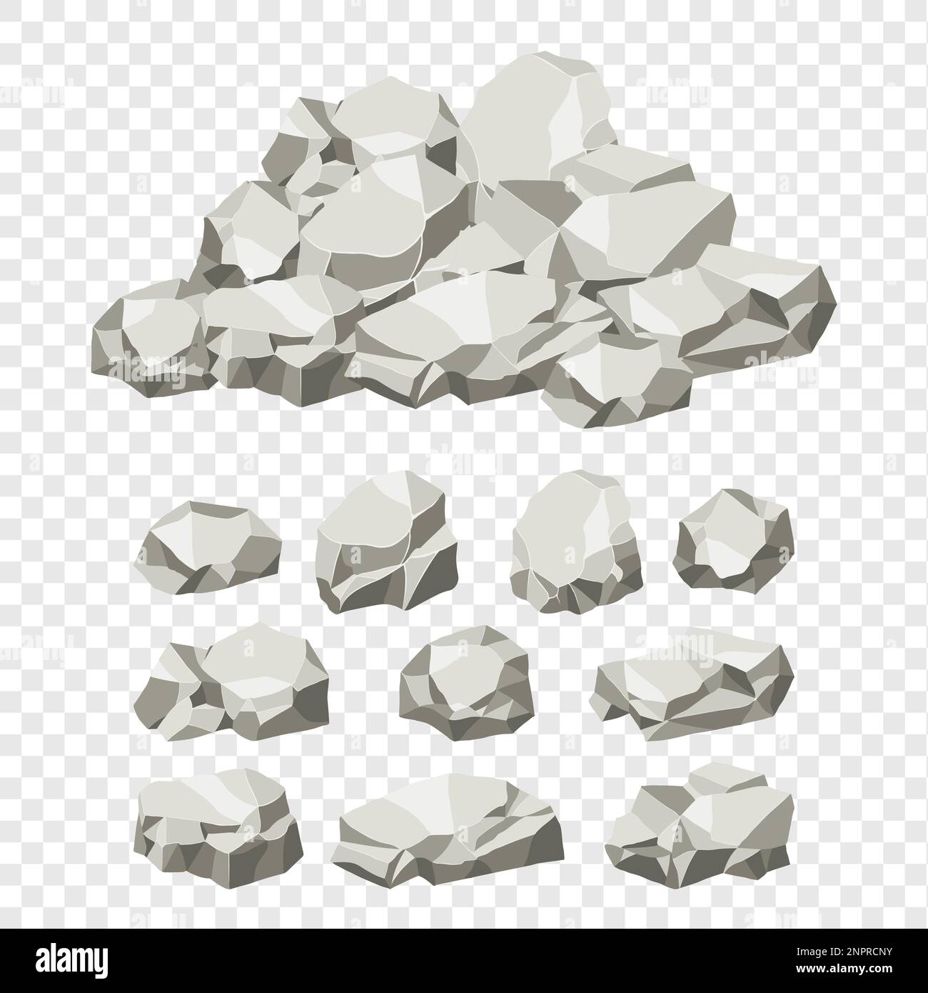 Rock and stones set. Different shape boulder collection. vector ...
