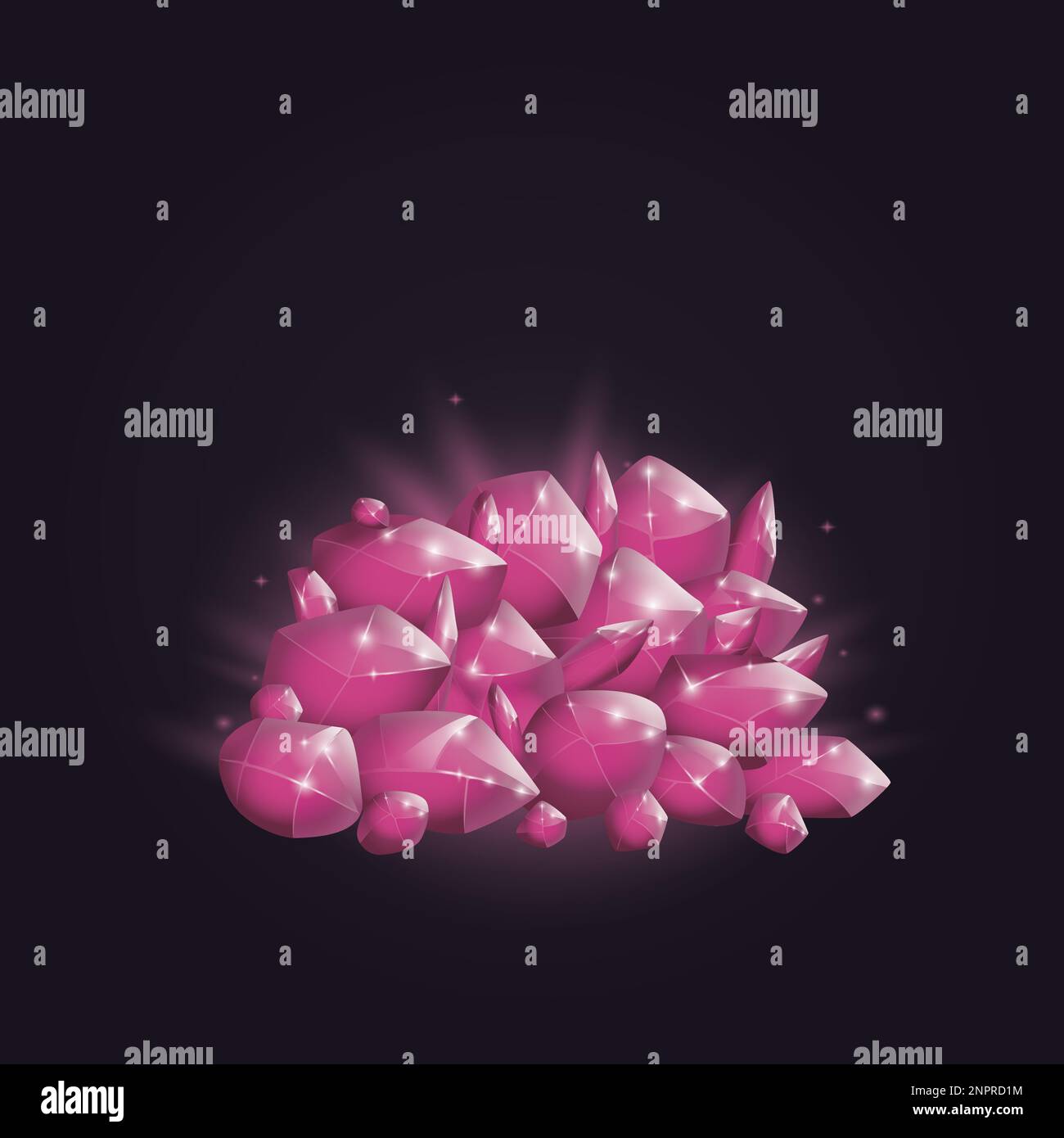 Crystals and natural minerals. Cartoon Magic Gemstones. Game assets ...