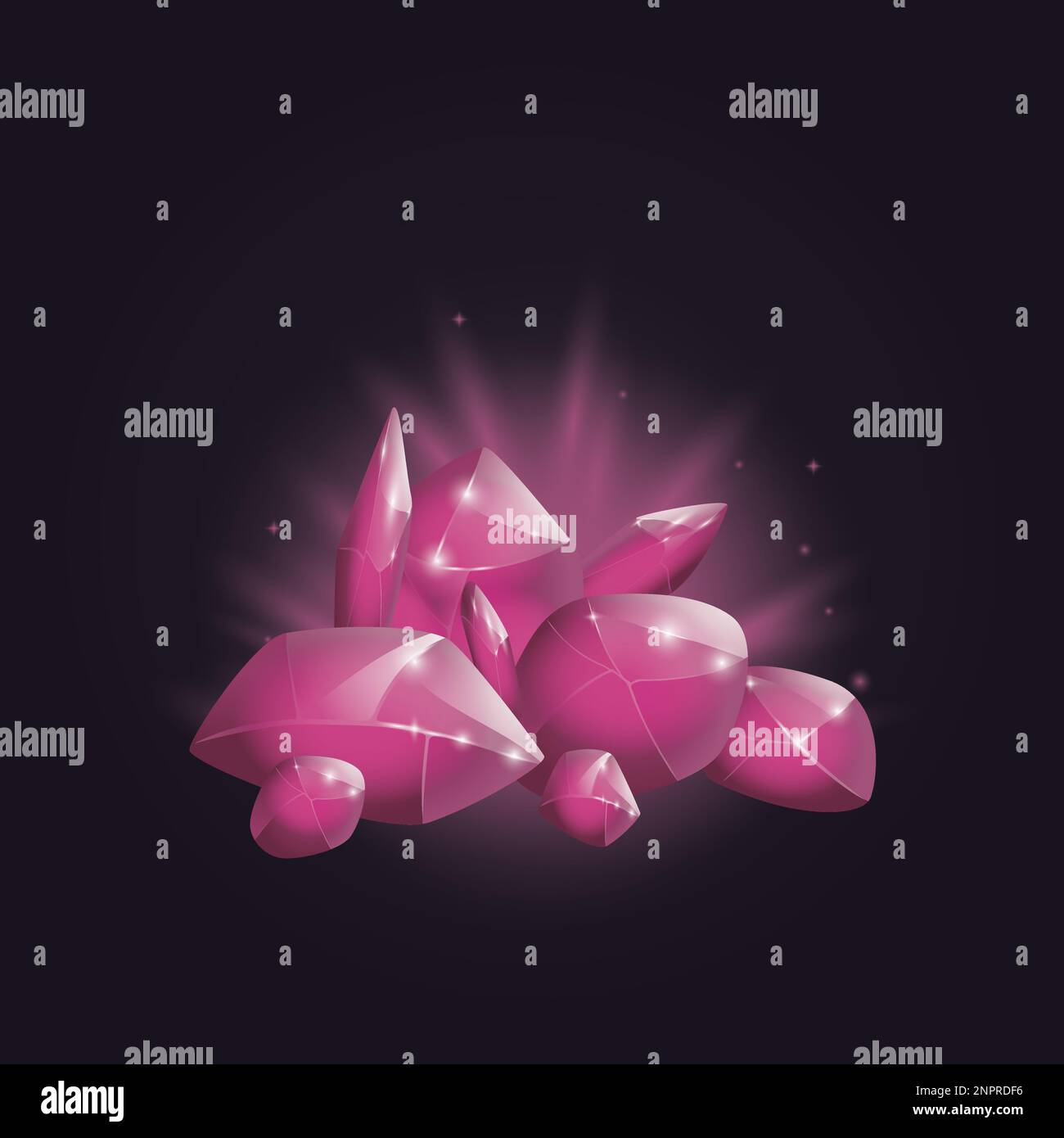 Crystals and natural minerals. Cartoon Magic Gemstones. Game assets ...