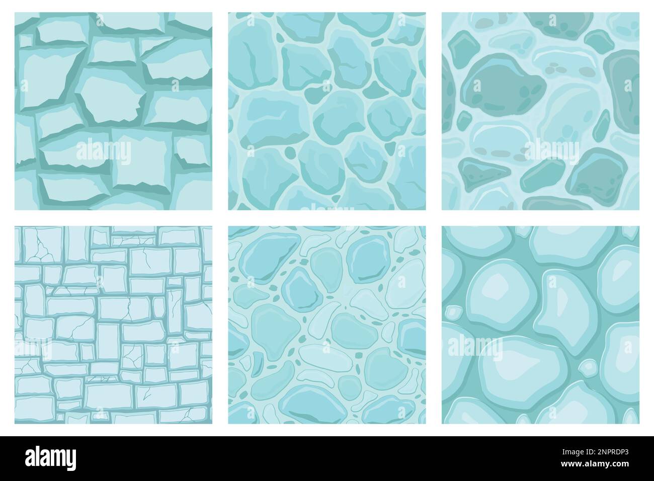 Cartoon game textures, ice surface seamless patterns. Game assets walls ...
