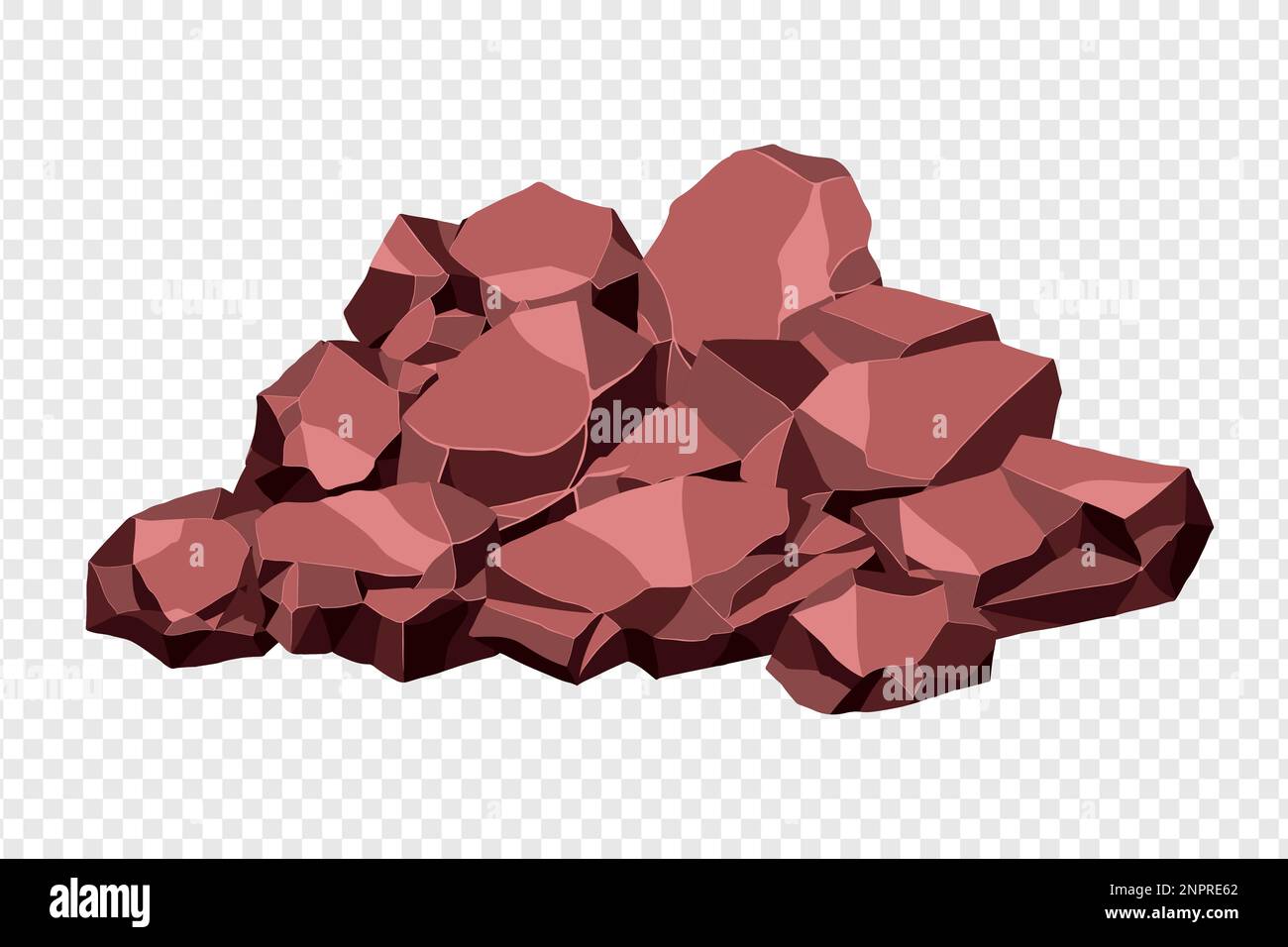 Rock and stones set. Different shape ore boulder collection. vector ...