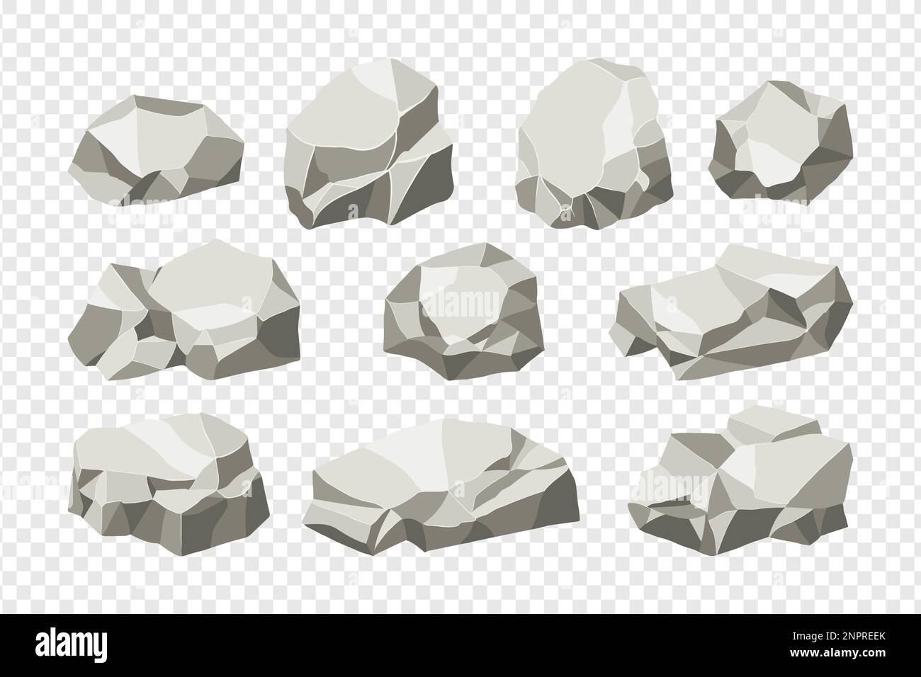 Rock and stones set. Different shape boulder collection. vector ...