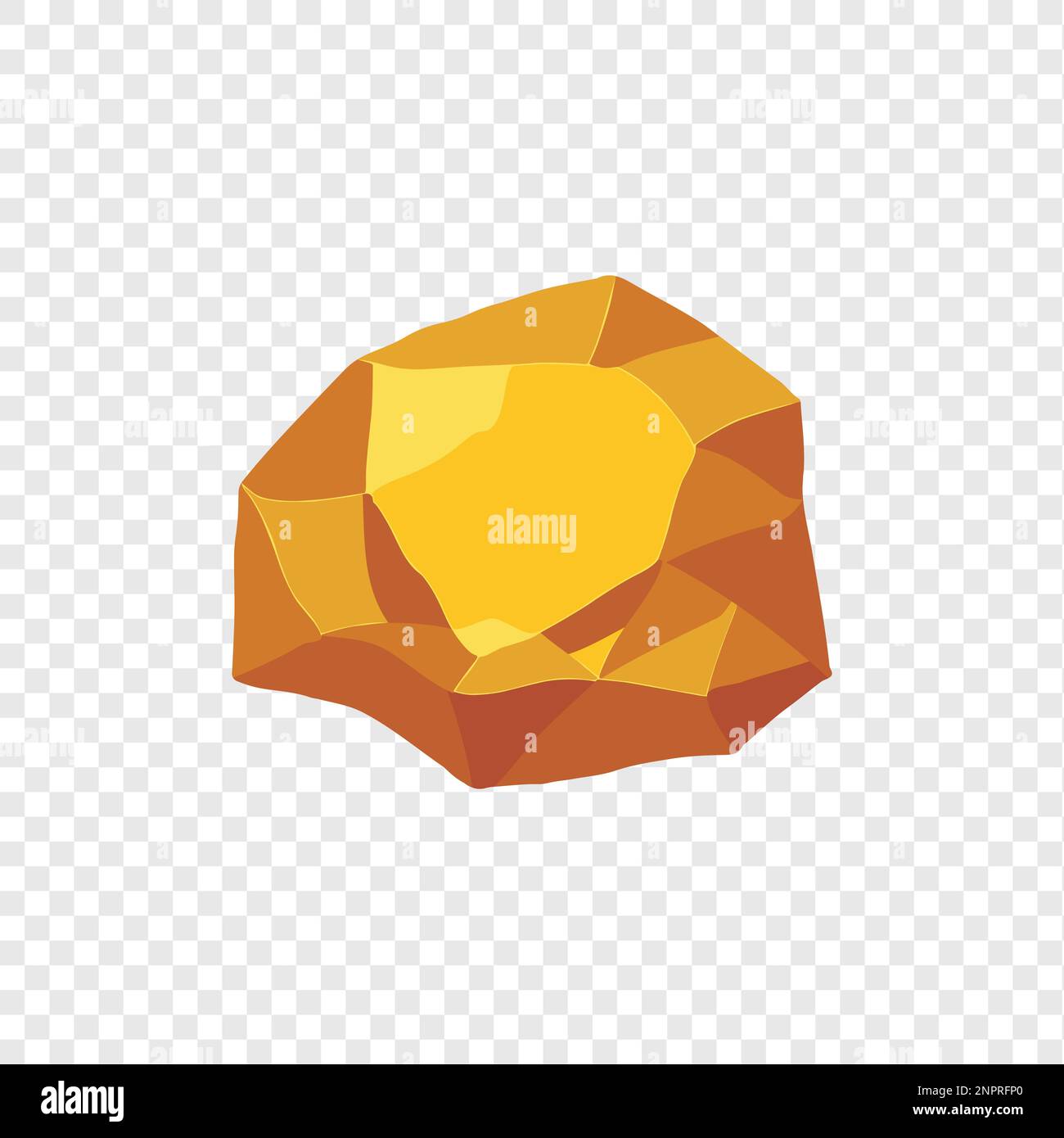 Gold rock boulder. Natural shape golden stone. vector illustration ...