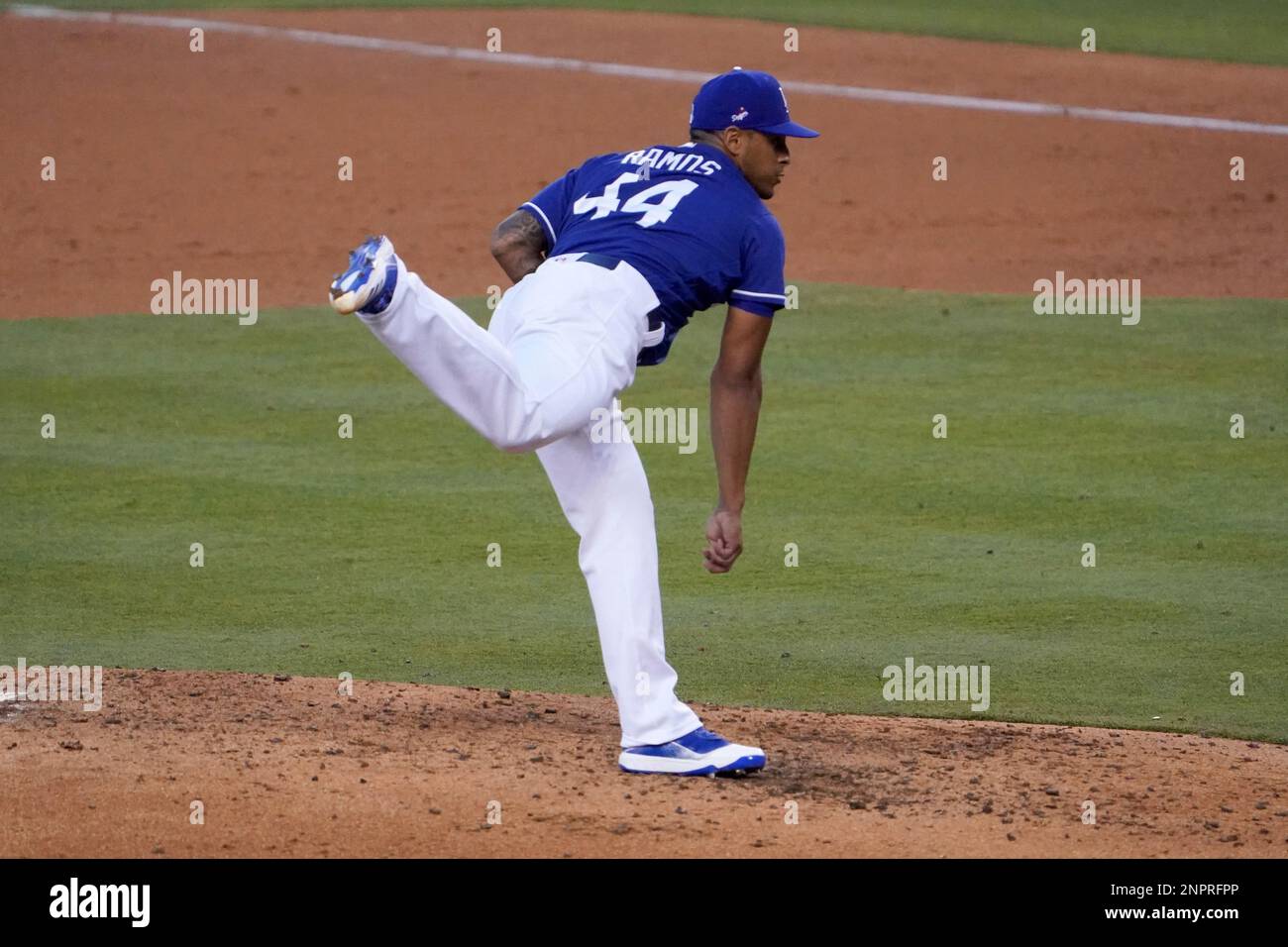 Los Angeles Dodgers pitcher AJ Ramos (44) delivers a ptich during a ...