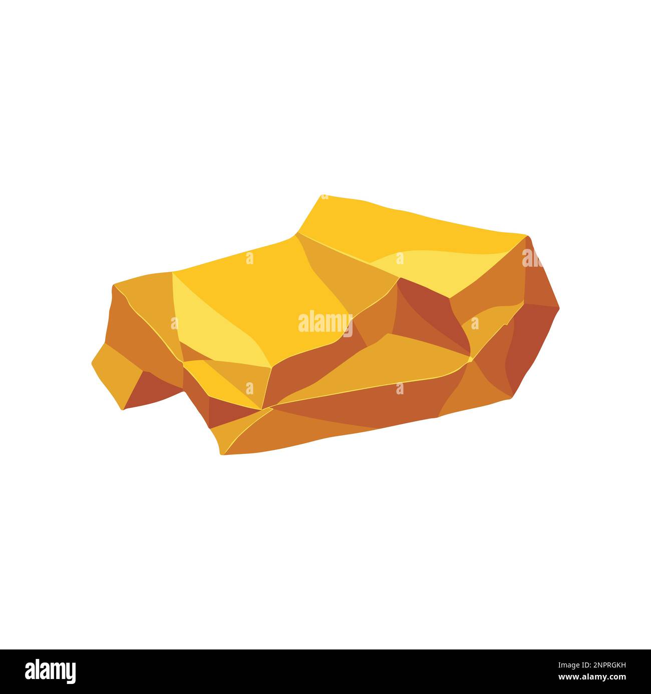 Gold rock boulder. Natural shape golden stone. vector illustration ...