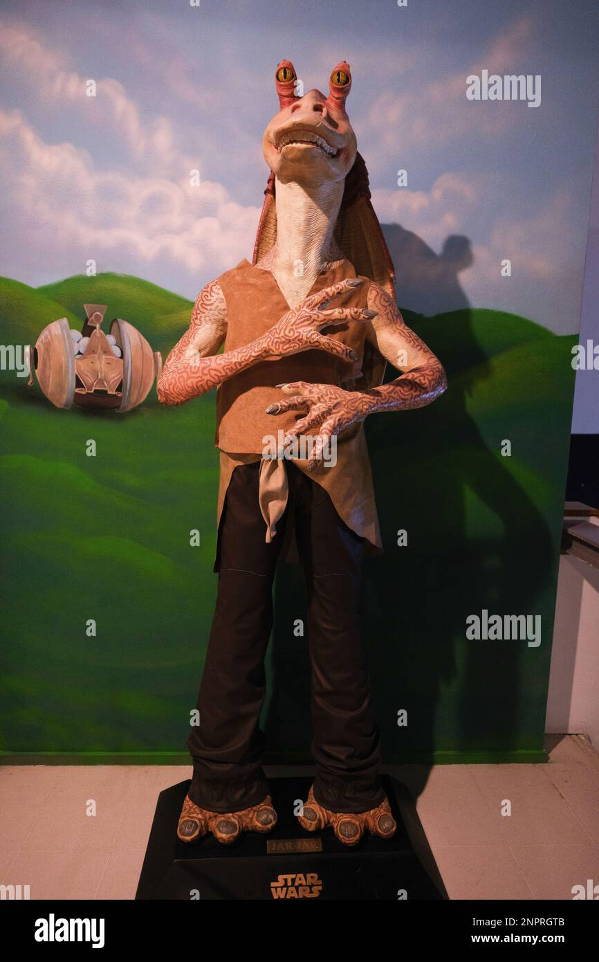 A figure of the character Jar Jar Binks seen displayed during the ...