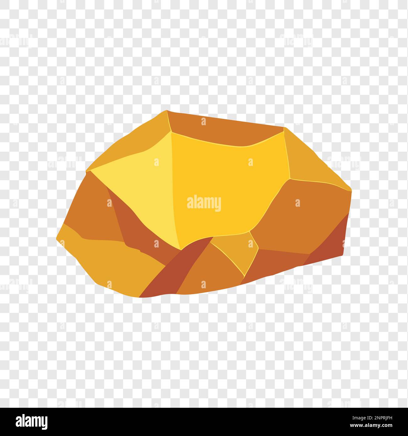 Gold rock boulder. Natural shape golden stone. vector illustration ...