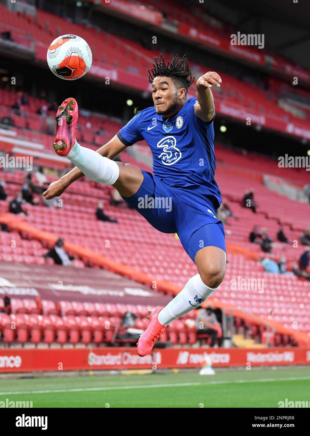 Chelsea's Reece James controls the ball during the English Premier ...