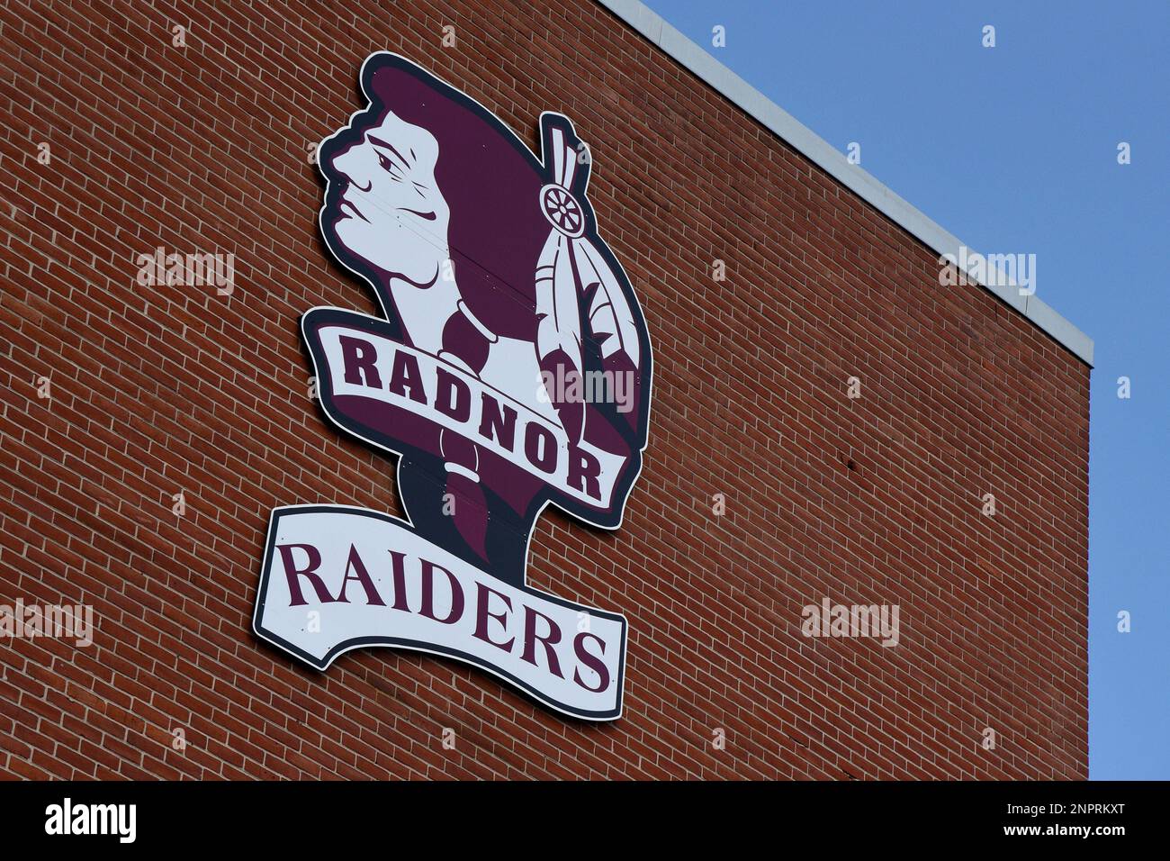 Radnor High School's mascot logo is photographed Tuesday, July 21, 2020 ...