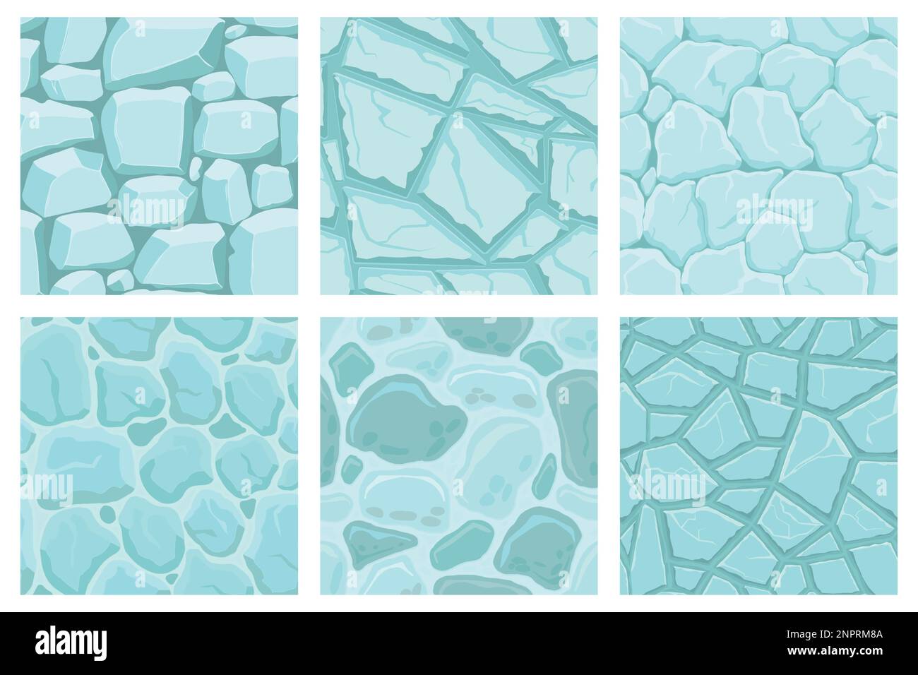 Cartoon game textures, ice surface seamless patterns. Game assets walls ...