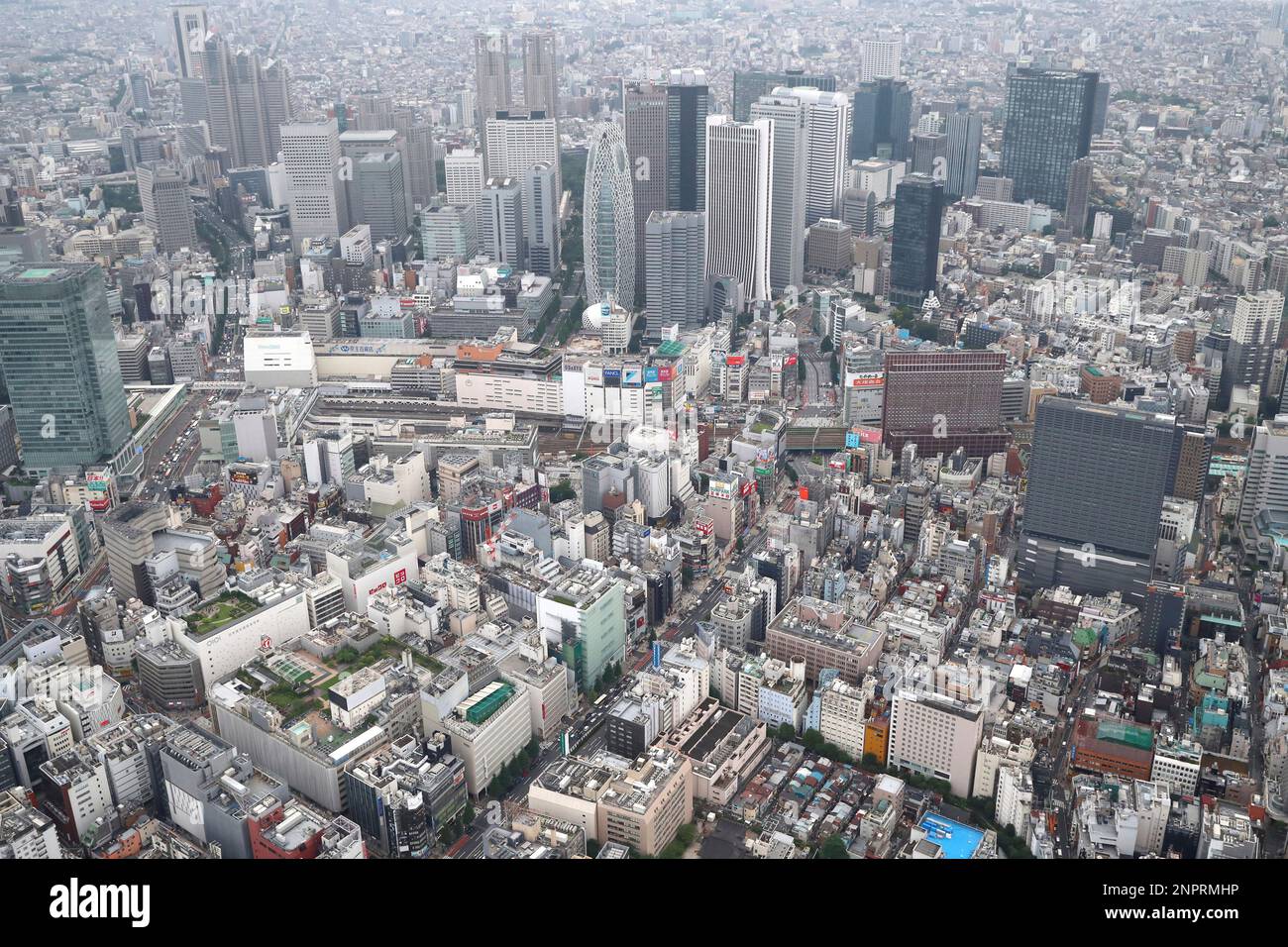 An aerial photo shows Shinjuku district in Shinjuku Ward, Tokyo on July ...