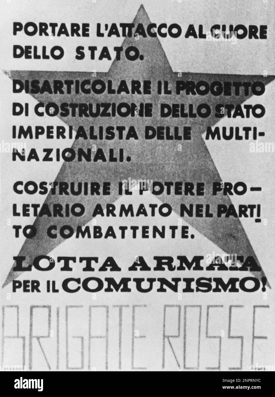 1976 ca : One of bulletins by italian rerrorist group BRIGATE ROSSE ...