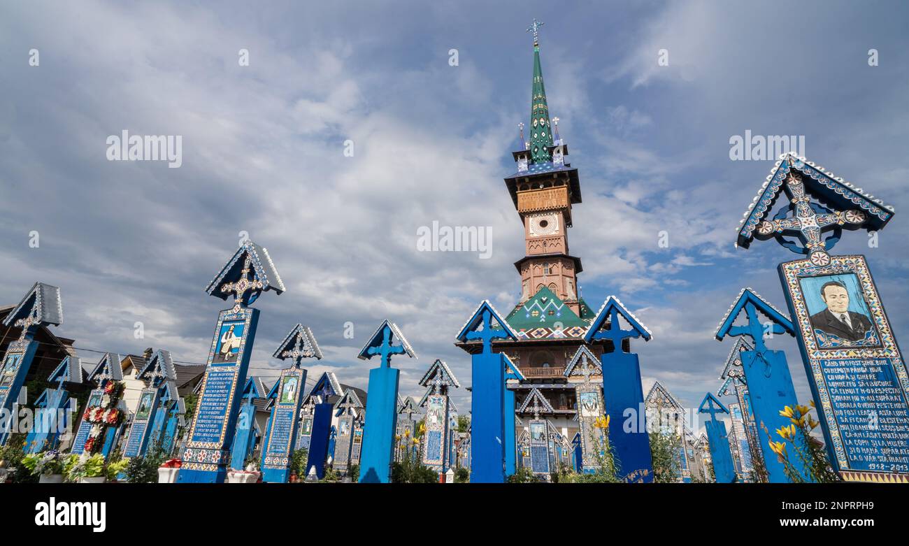 Happy cemetery in Maramures Romania Stock Photo - Alamy