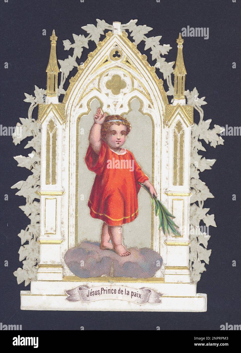 XIX century , France : Popular french Holy Card with JESUS CHRIST ...
