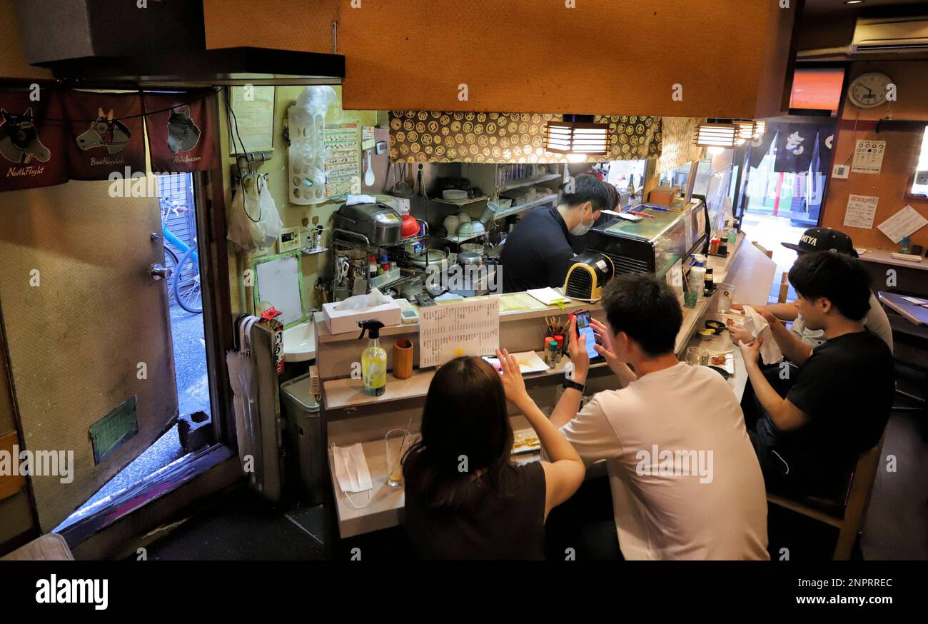 Yakitori restaurant Torisho is pictured in Tokyo on July 21, 2020. The ...