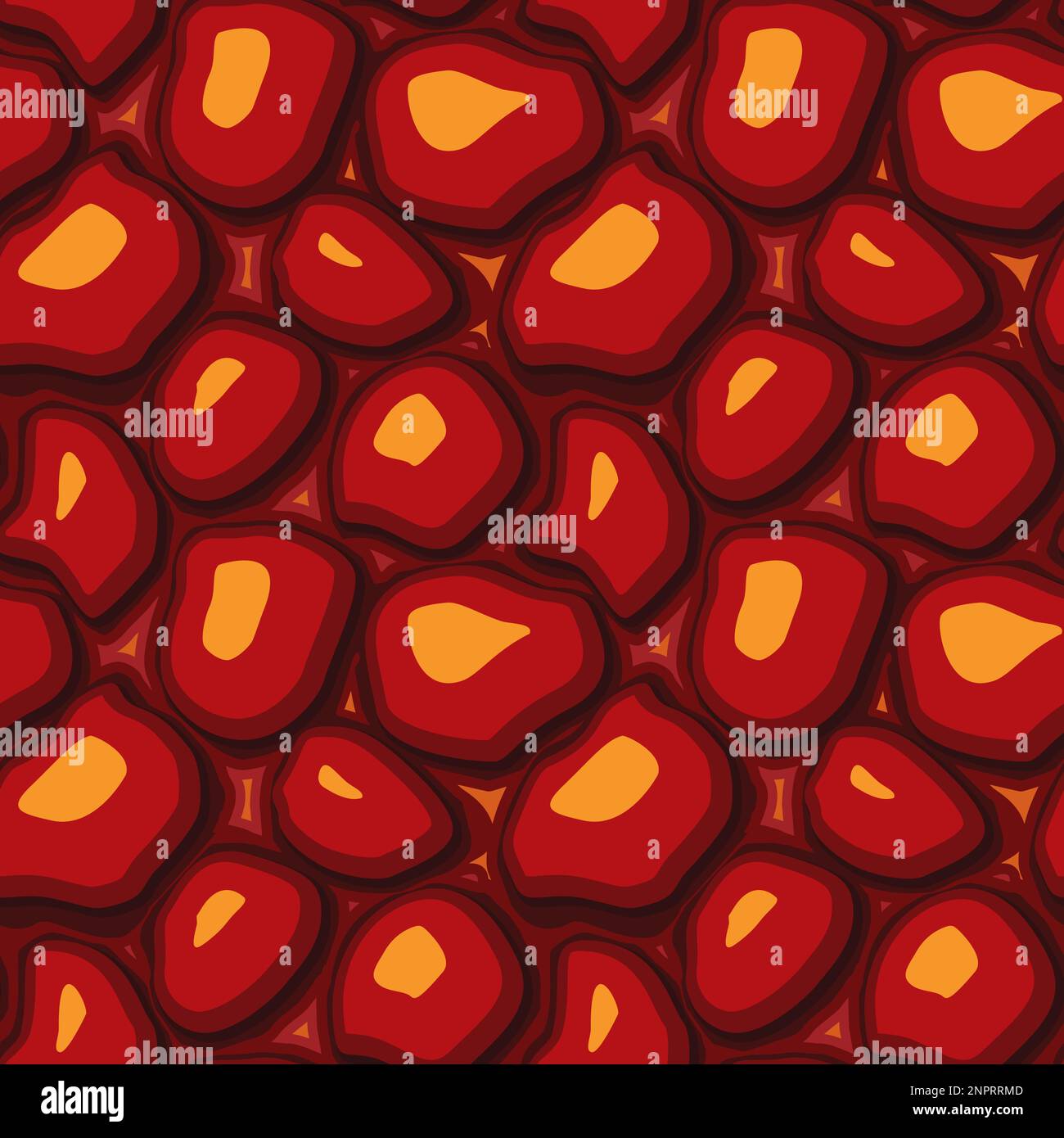 Cartoon game texture, lava surface seamless pattern. Game asset walls and environment background ...