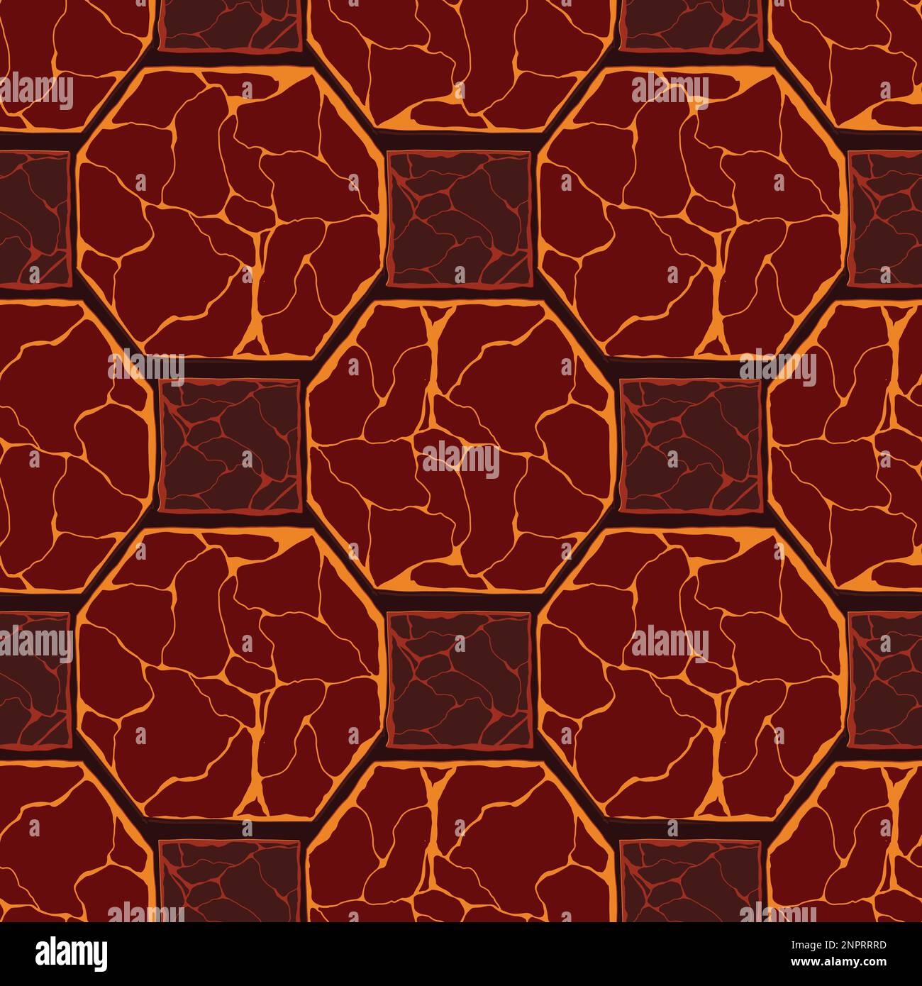 Cartoon game texture, lava surface seamless pattern. Game asset walls ...