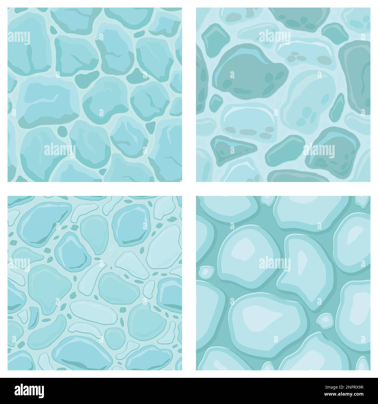 Cartoon game textures, ice surface seamless patterns. Game assets walls ...