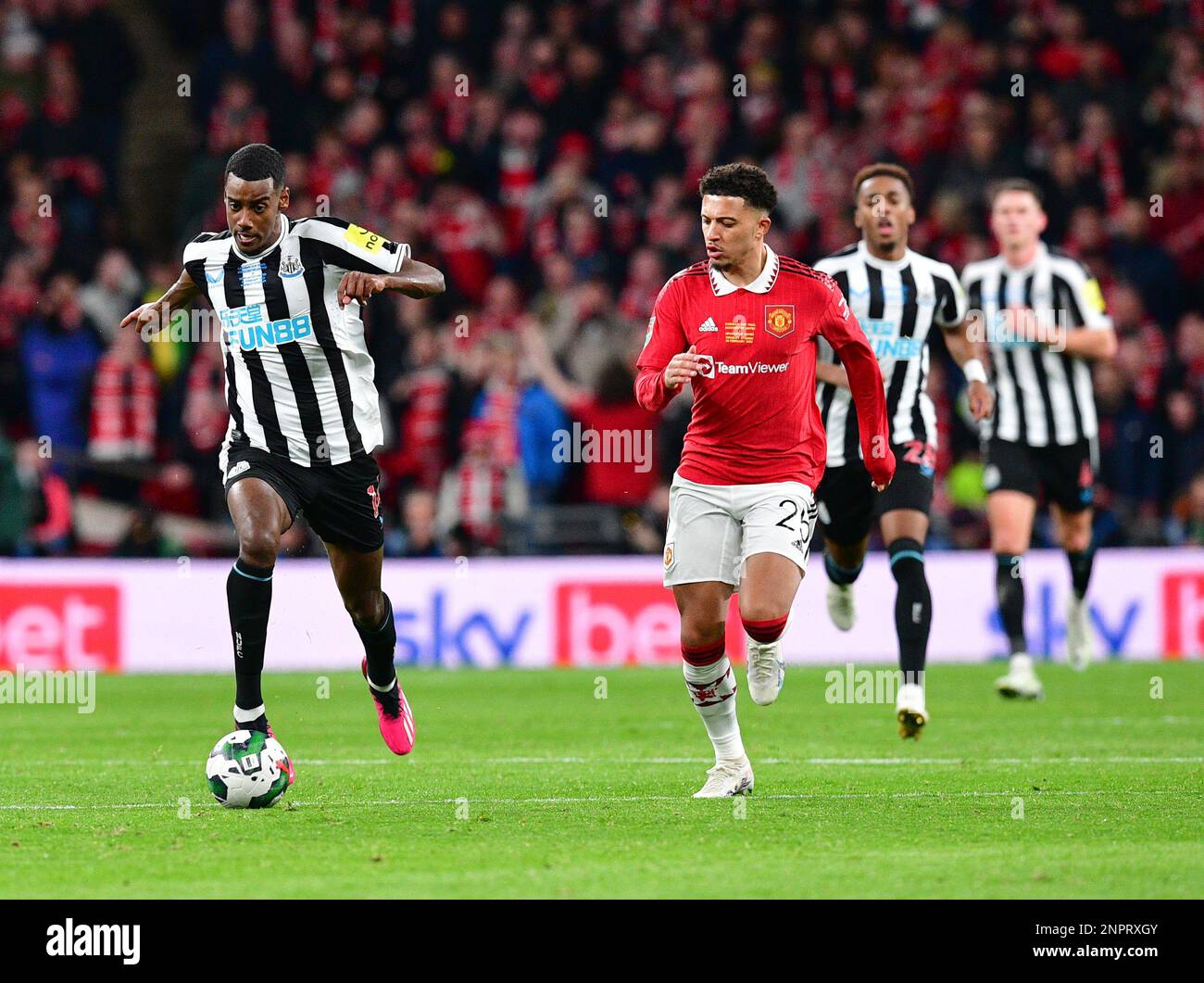 Wembley, London, UK. 26th Feb, 2023. Alexander Isak of Newcastle United ...