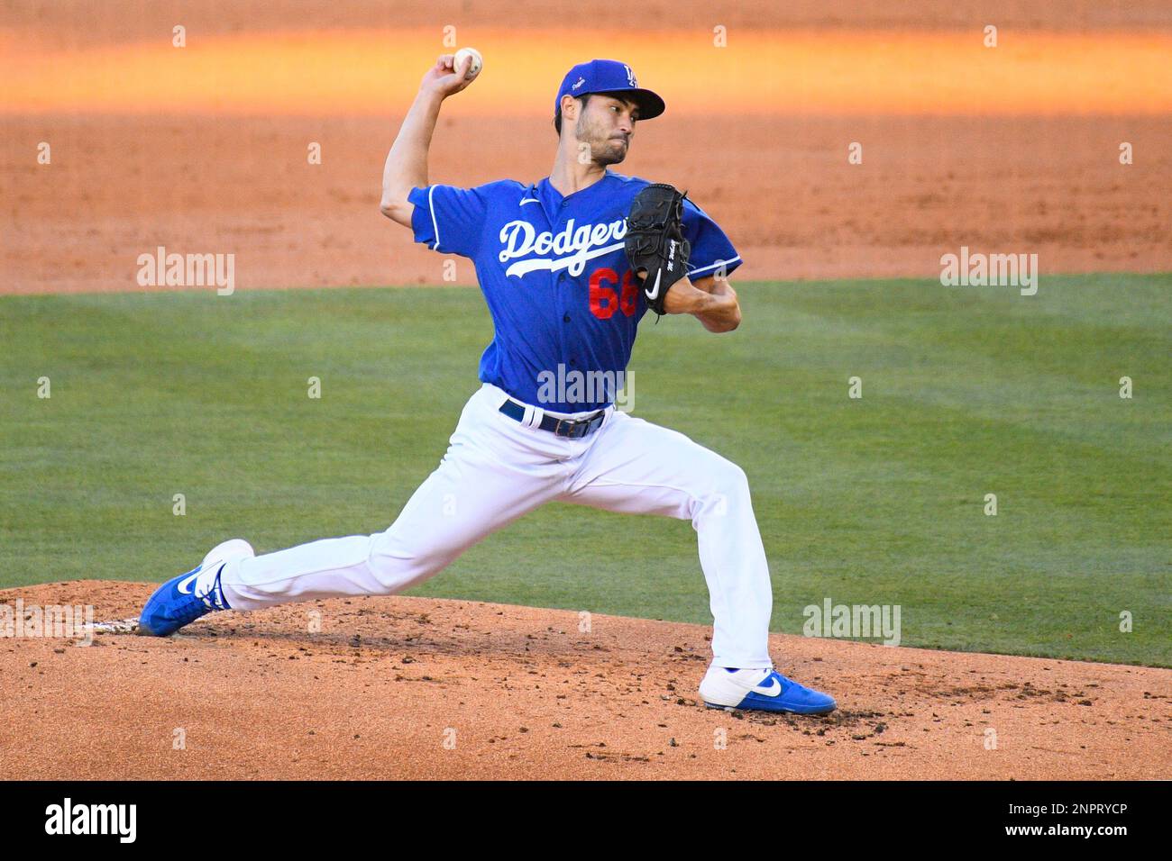 LOS ANGELES, CA - JULY 19: Los Angeles Dodgers pitcher Mitch White (66 ...
