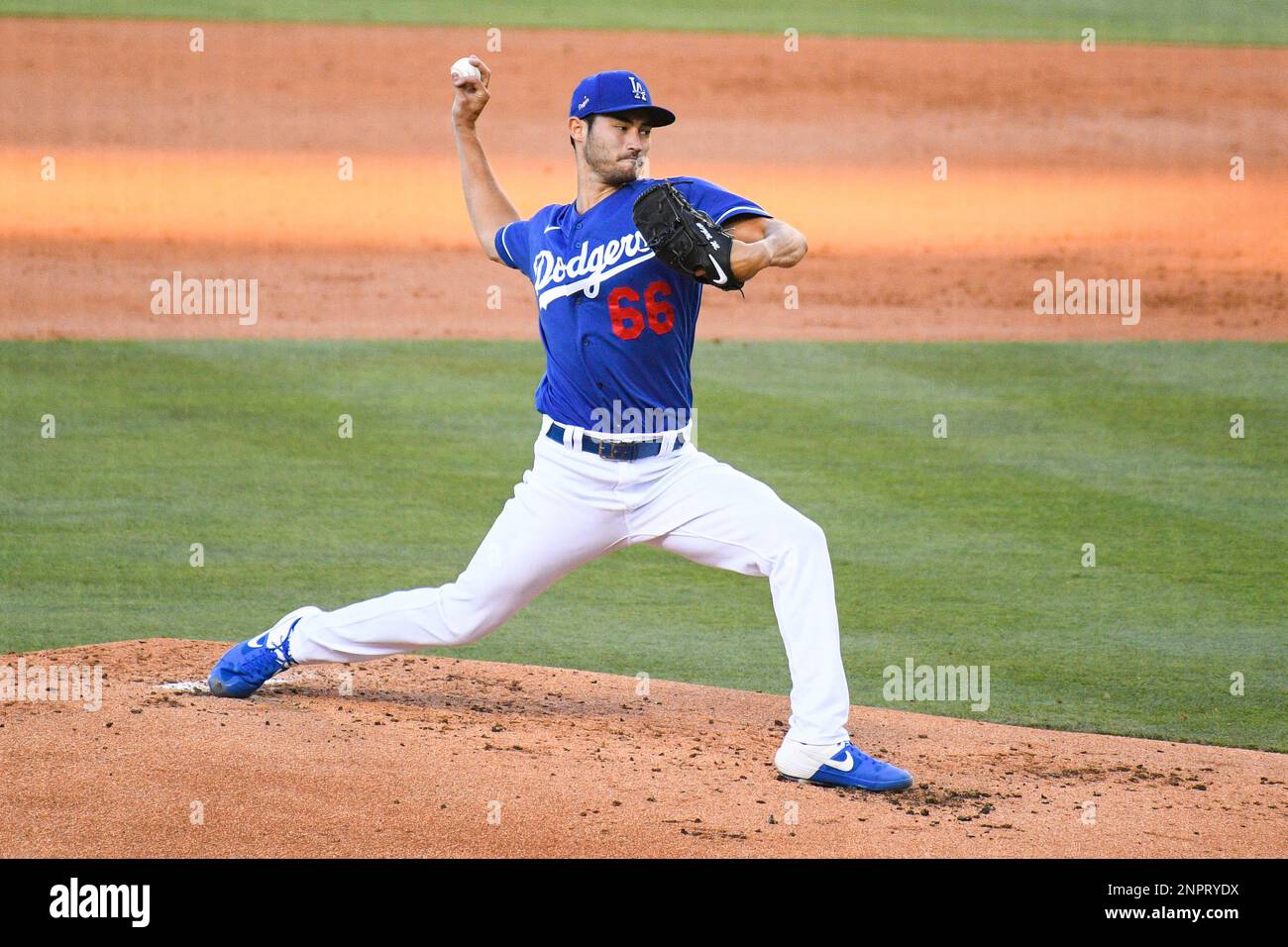 LOS ANGELES, CA - JULY 19: Los Angeles Dodgers pitcher Mitch White (66 ...