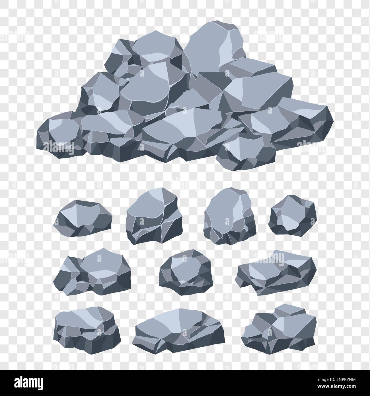 Rock and stones set. Different shape boulder collection. vector ...