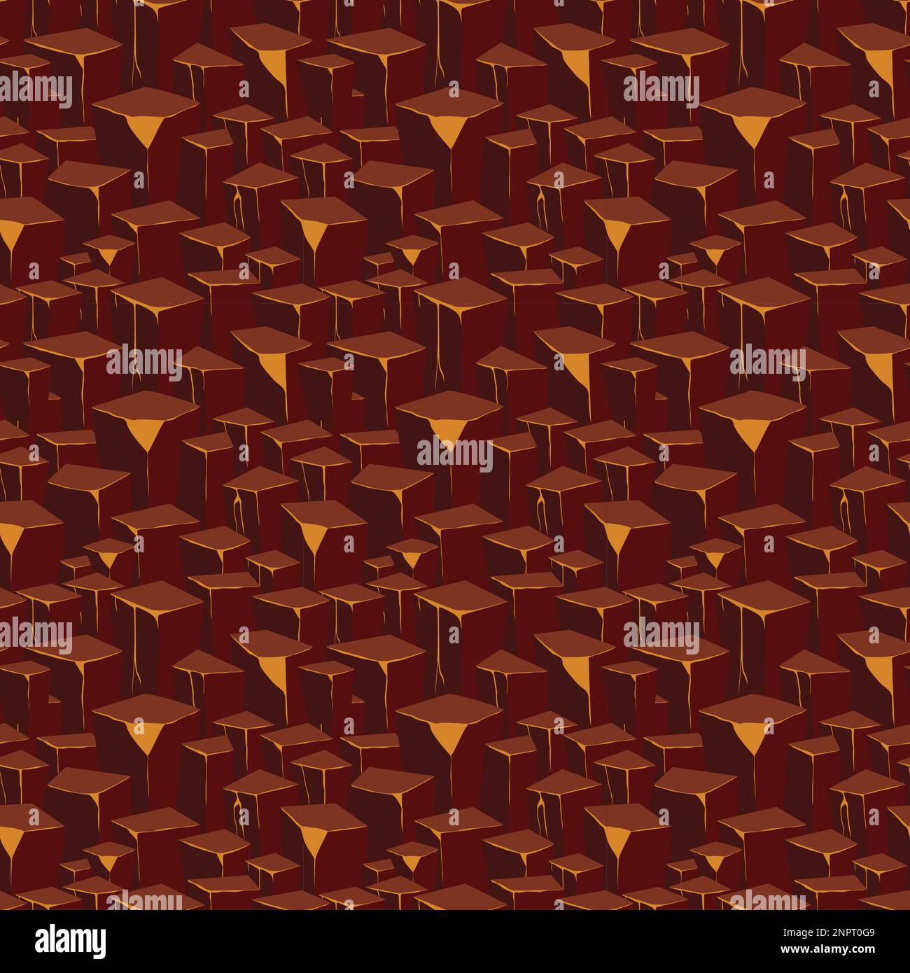 Cartoon game texture, lava surface seamless pattern. Game asset walls ...