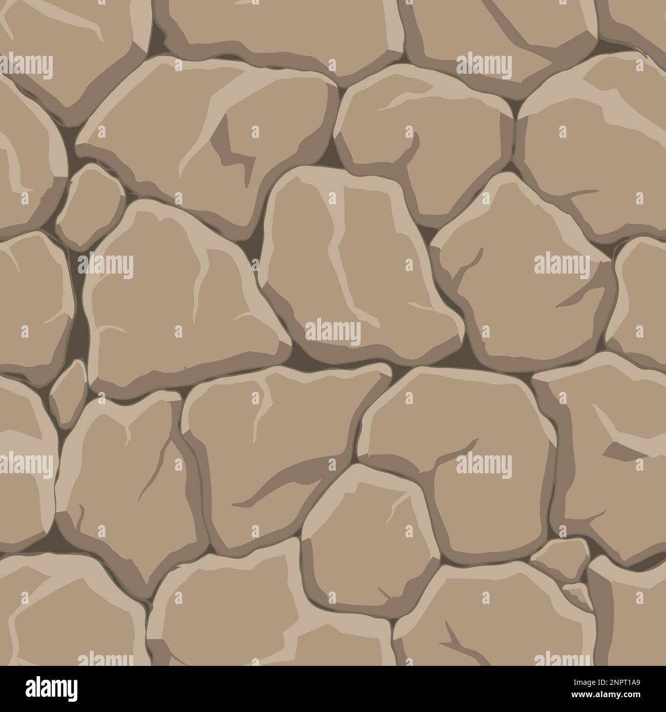 Cartoon game texture, rocks, dirt and ground surface seamless pattern ...