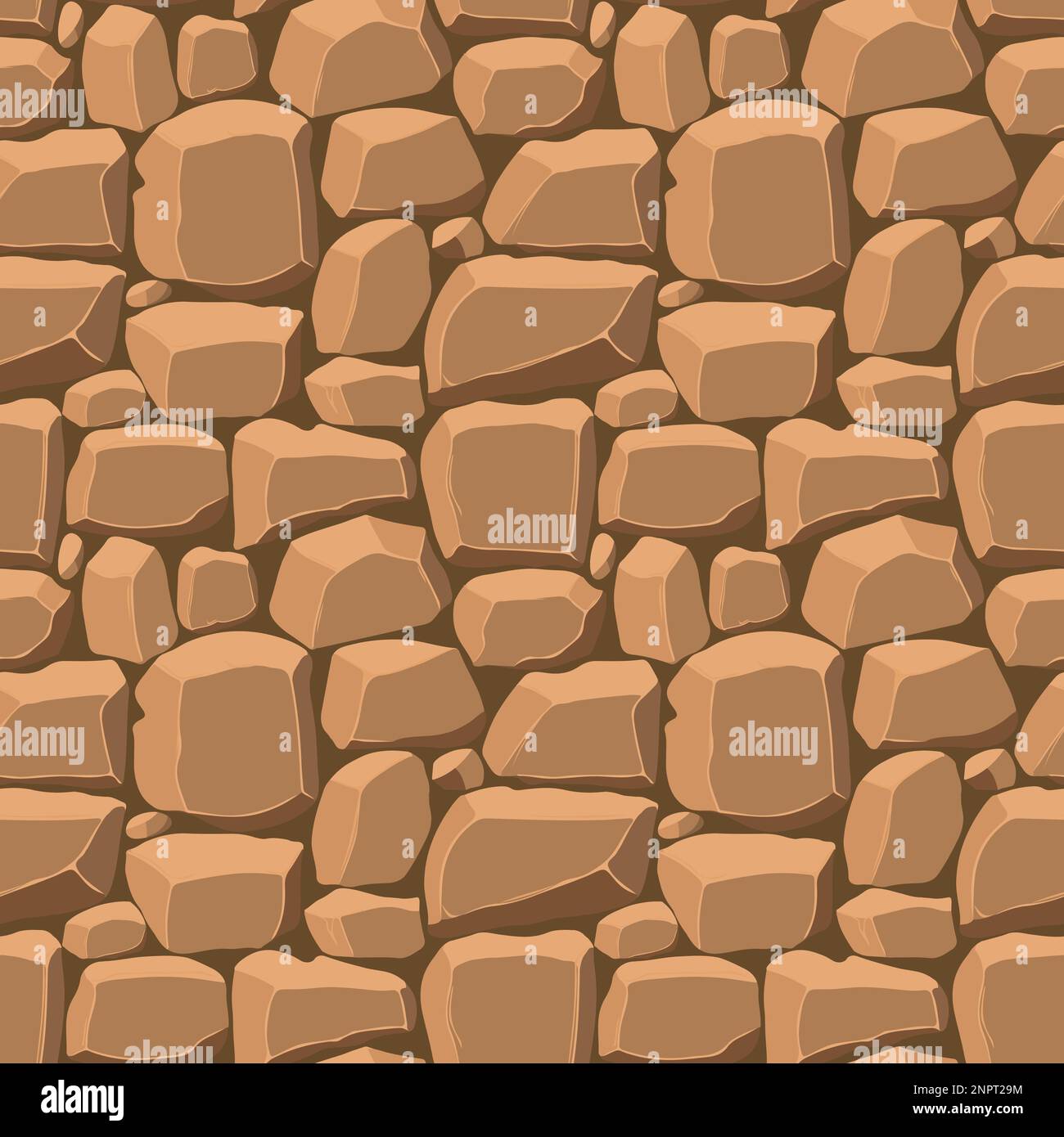 Cartoon game texture, rocks, dirt and ground surface seamless pattern ...