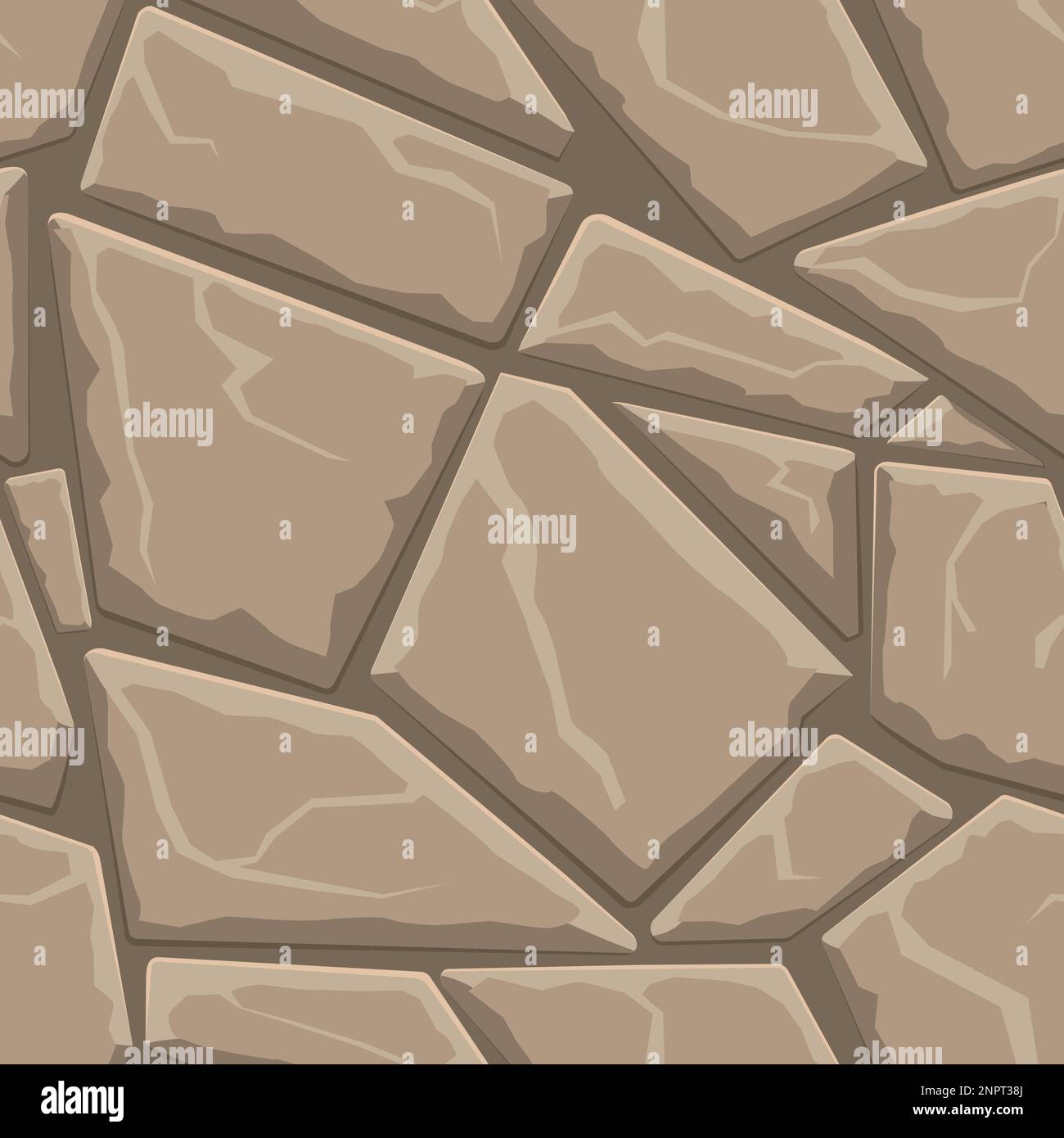 Cartoon game texture, rocks, dirt and ground surface seamless pattern ...