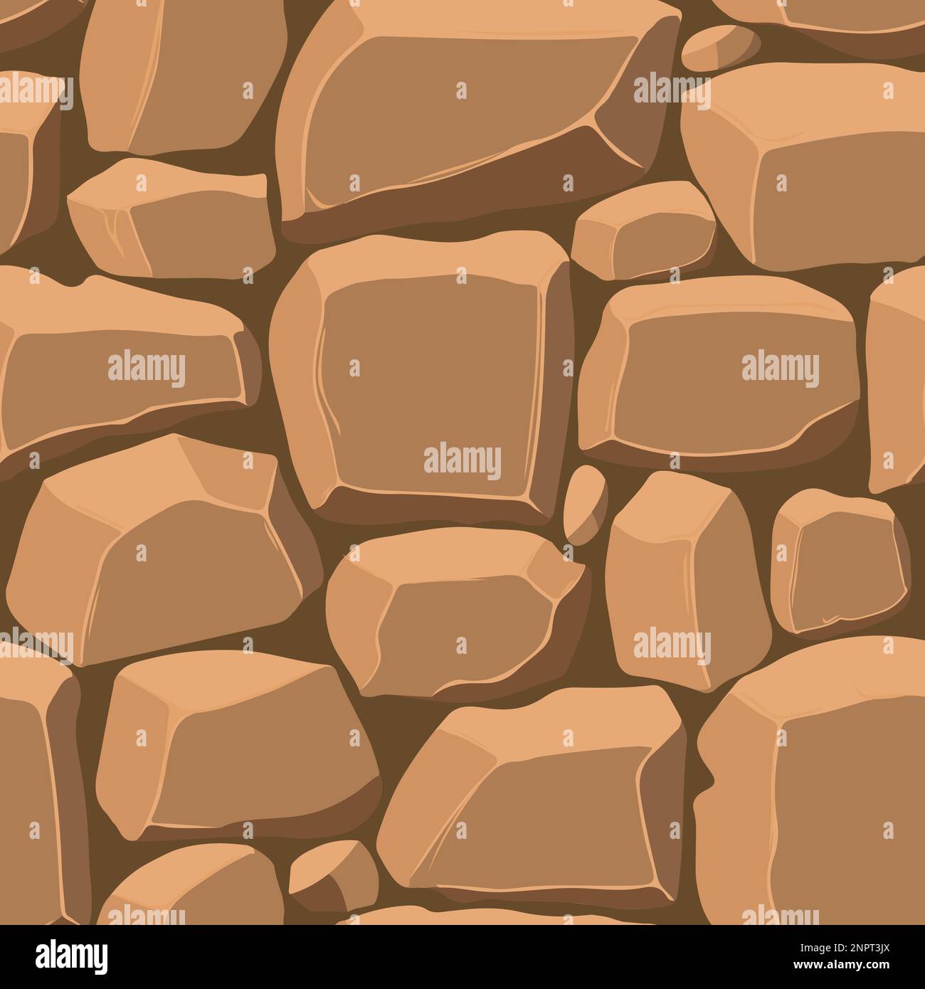 Cartoon game texture, rocks, dirt and ground surface seamless pattern ...