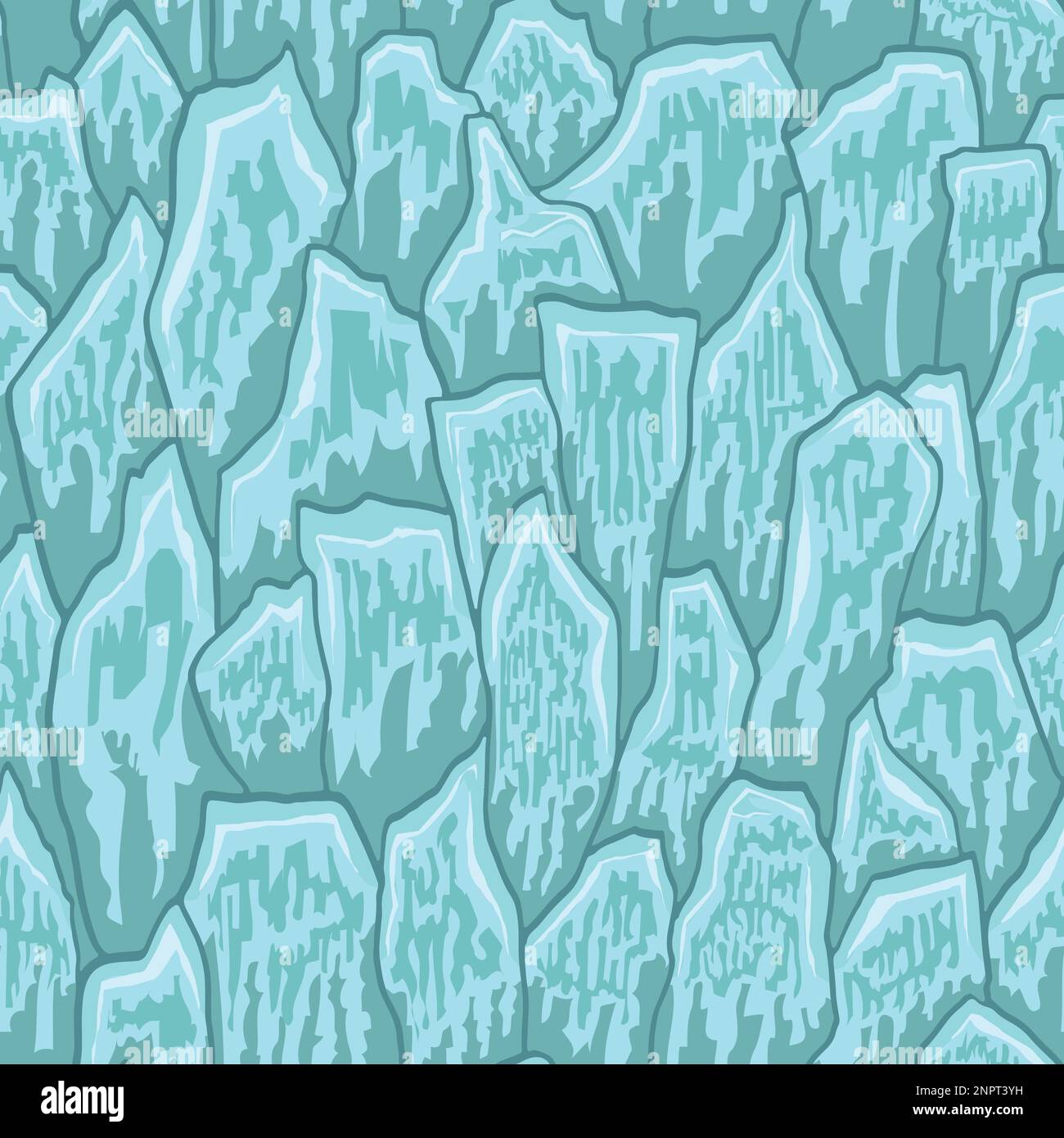 Cartoon game texture, ice surface seamless pattern. Game asset walls ...