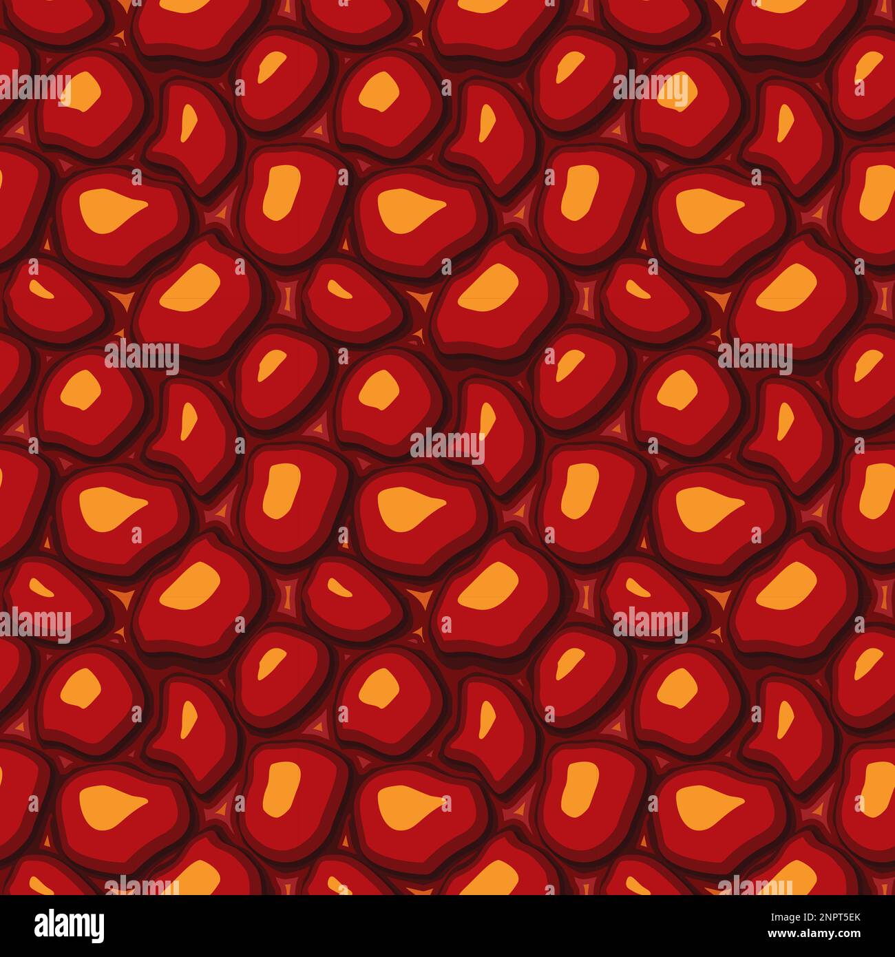 Cartoon game texture, lava surface seamless pattern. Game asset walls and environment background ...