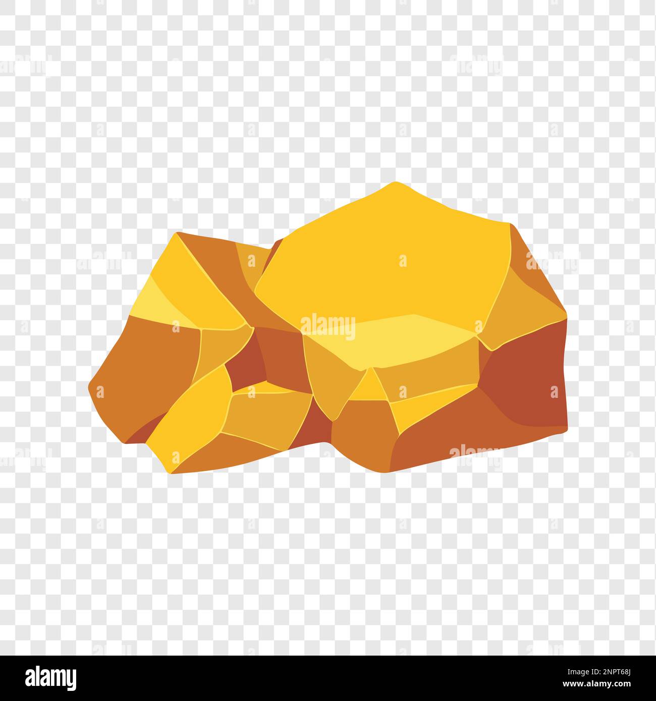 Gold rock boulder. Natural shape golden stone. vector illustration ...