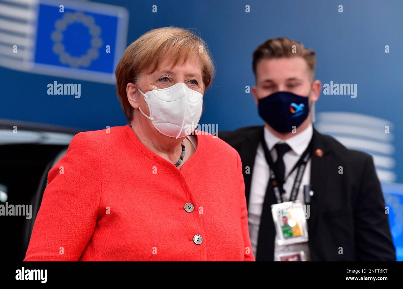 German Chancellor Angela Merkel arrives for an EU summit at the ...