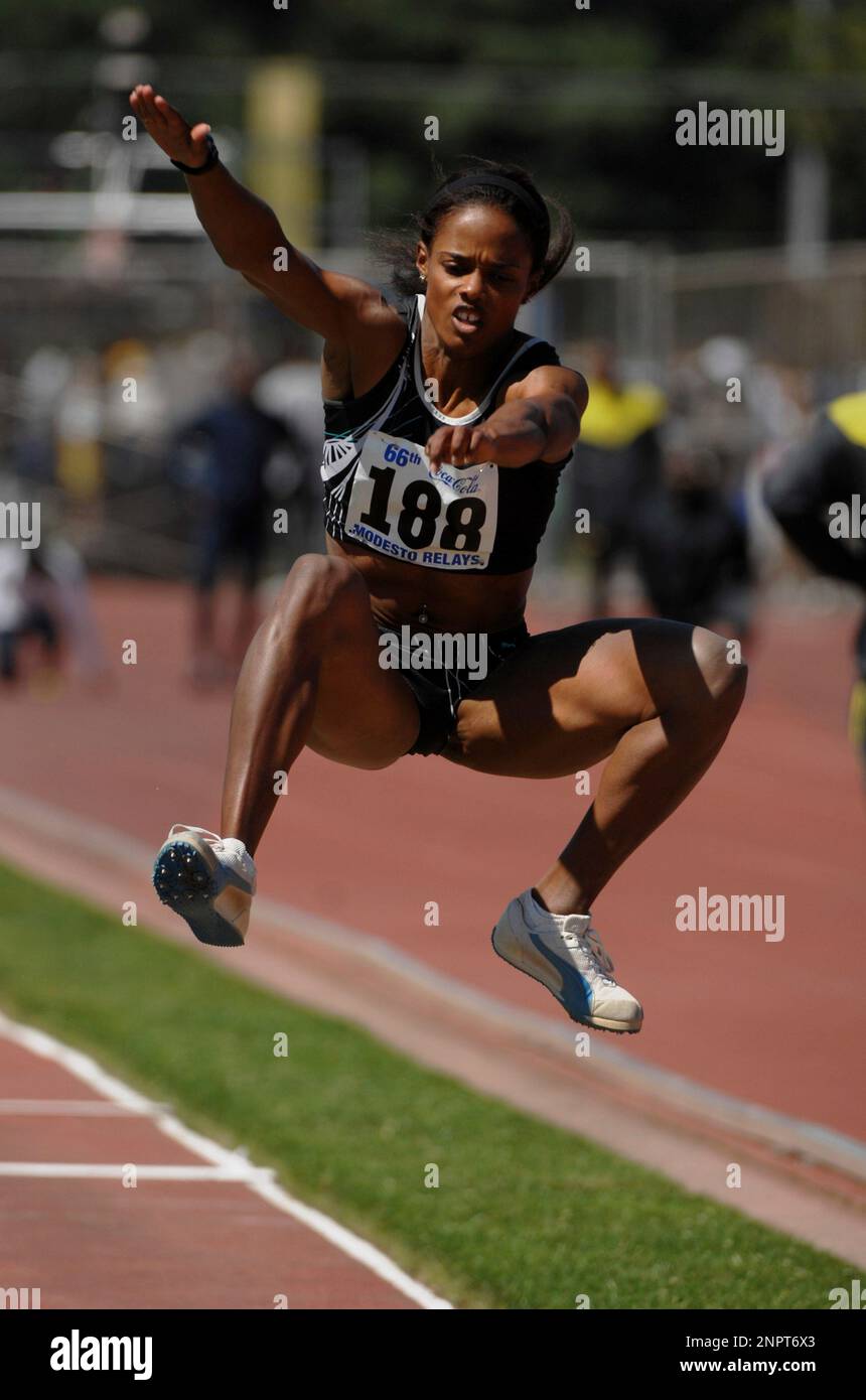 Jackie Edwards was second in the women's long jump in a wind-aided 21-3 ...