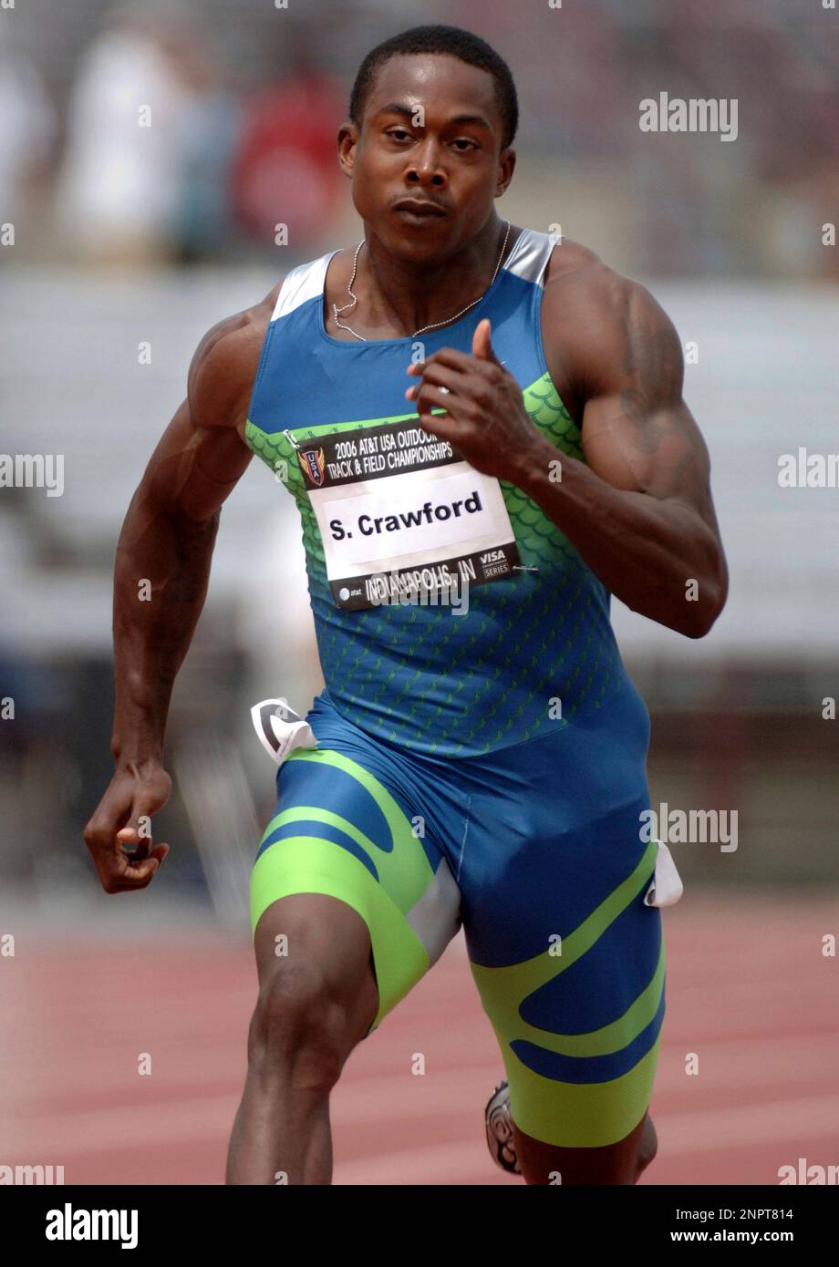 Shawn Crawford wins first-round heat of the 100 meters in 10.26 in the ...