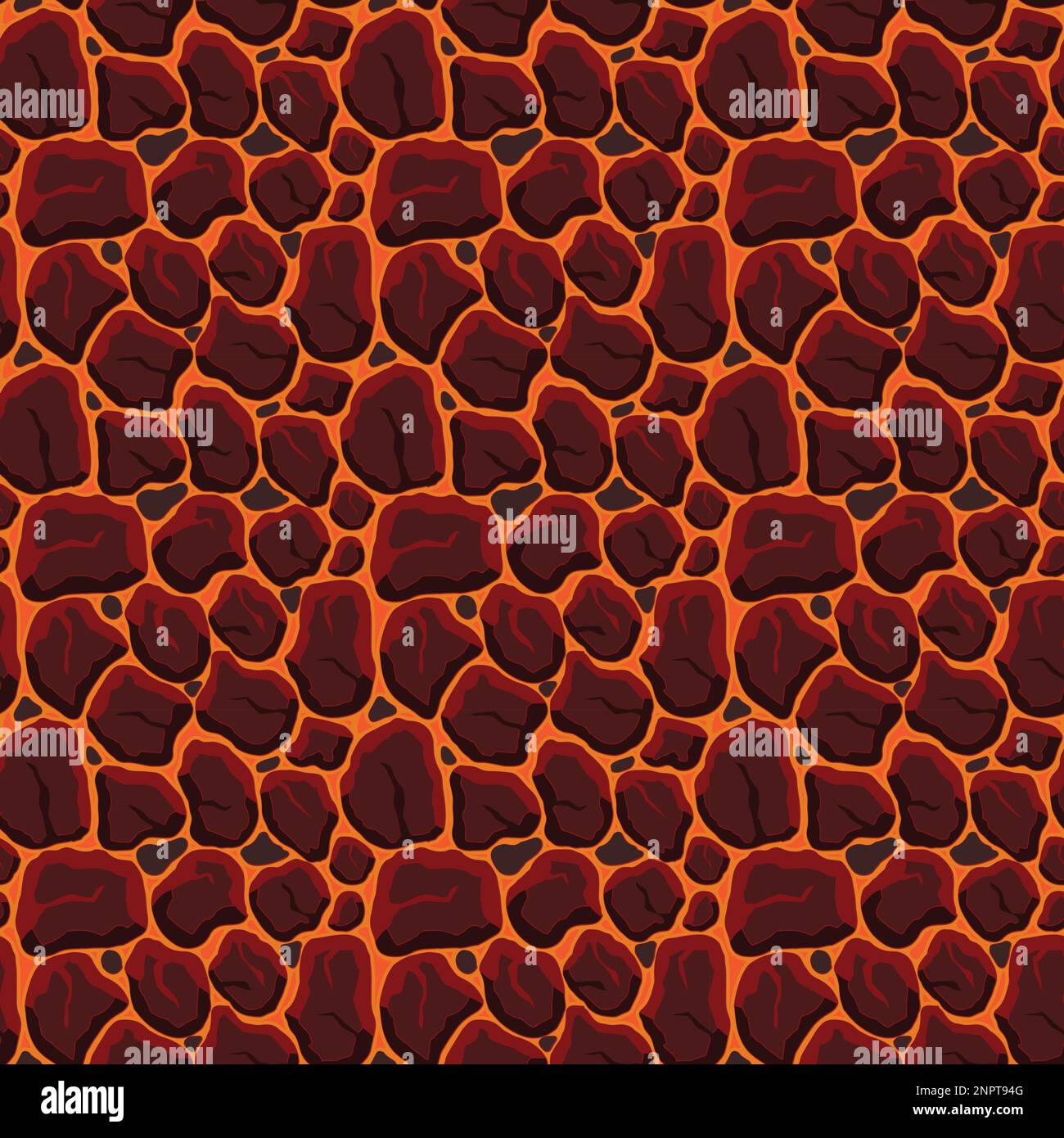 Cartoon game texture, lava surface seamless pattern. Game asset walls ...